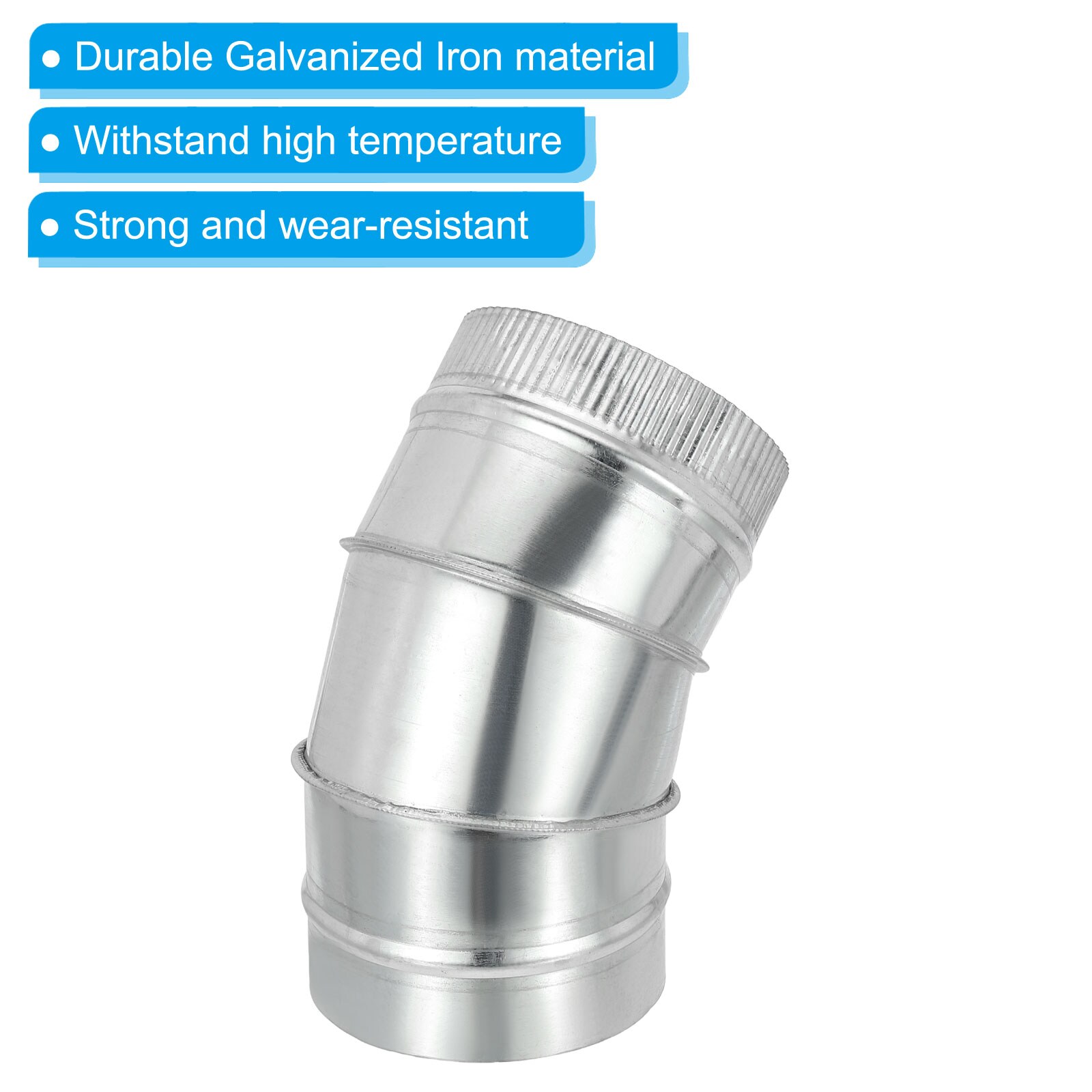 PATIKIL 5-Inch OD 45 Degree Elbow Duct Pipe Connector HVAC Ventilation ...
