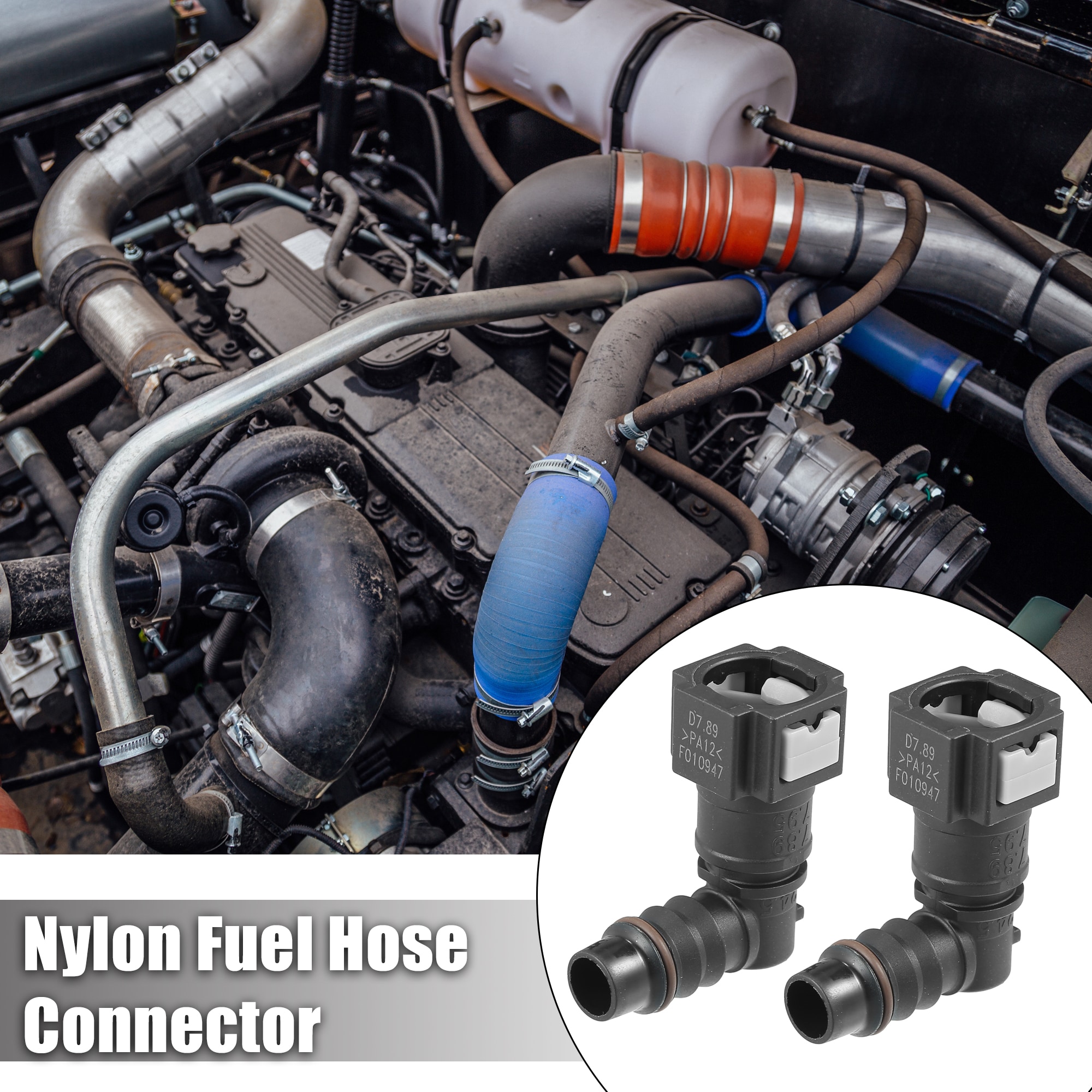 Unique Bargains 2pcs Fuel Line Quick Connect 90 Degree Push-On Single ...