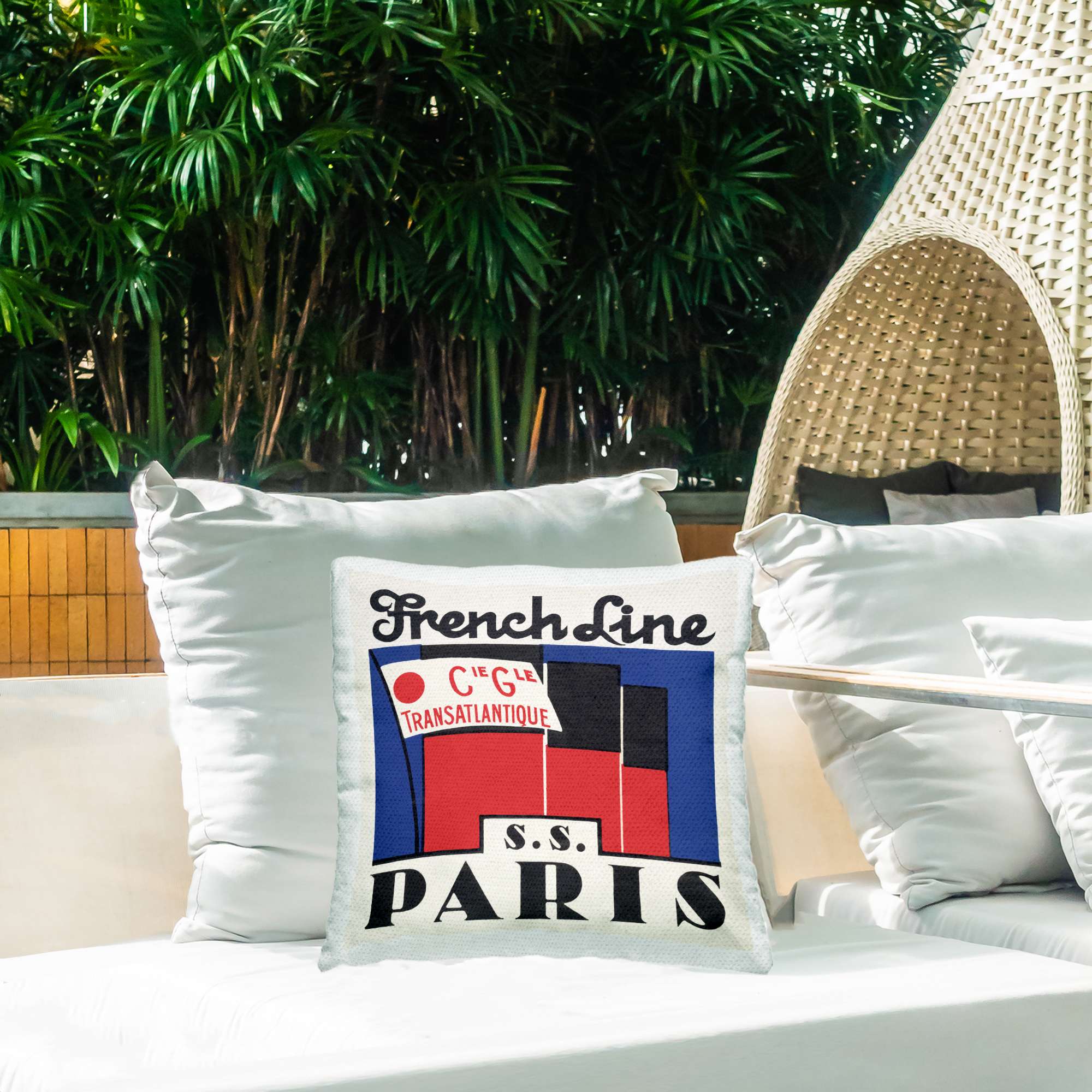 Stupell Industries SS Paris Vintage Banner Outdoor Printed Pillow ...
