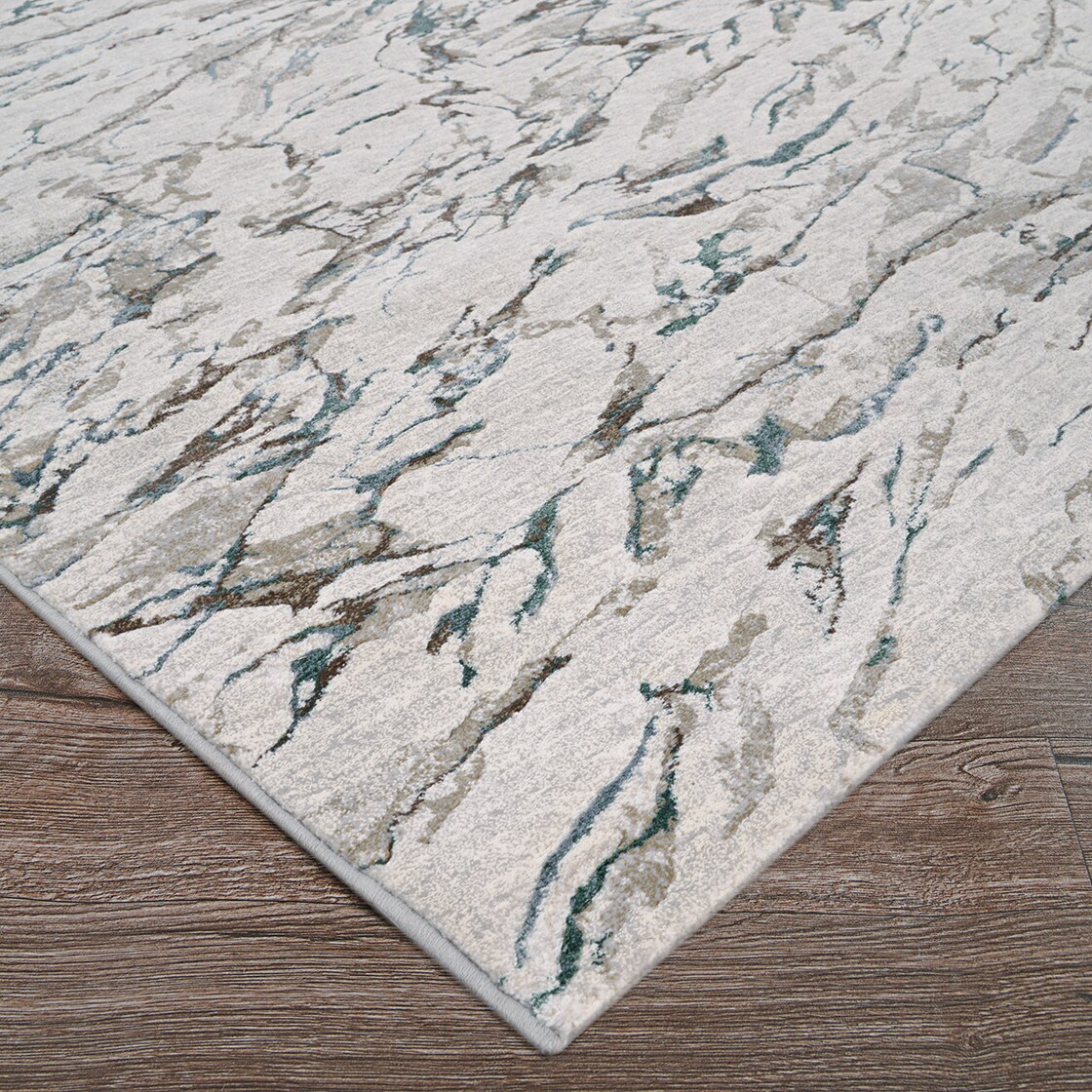 Couristan Sonnet 5 x 8 (ft) Loomed Powder Blue-Ivory Rectangular Indoor ...