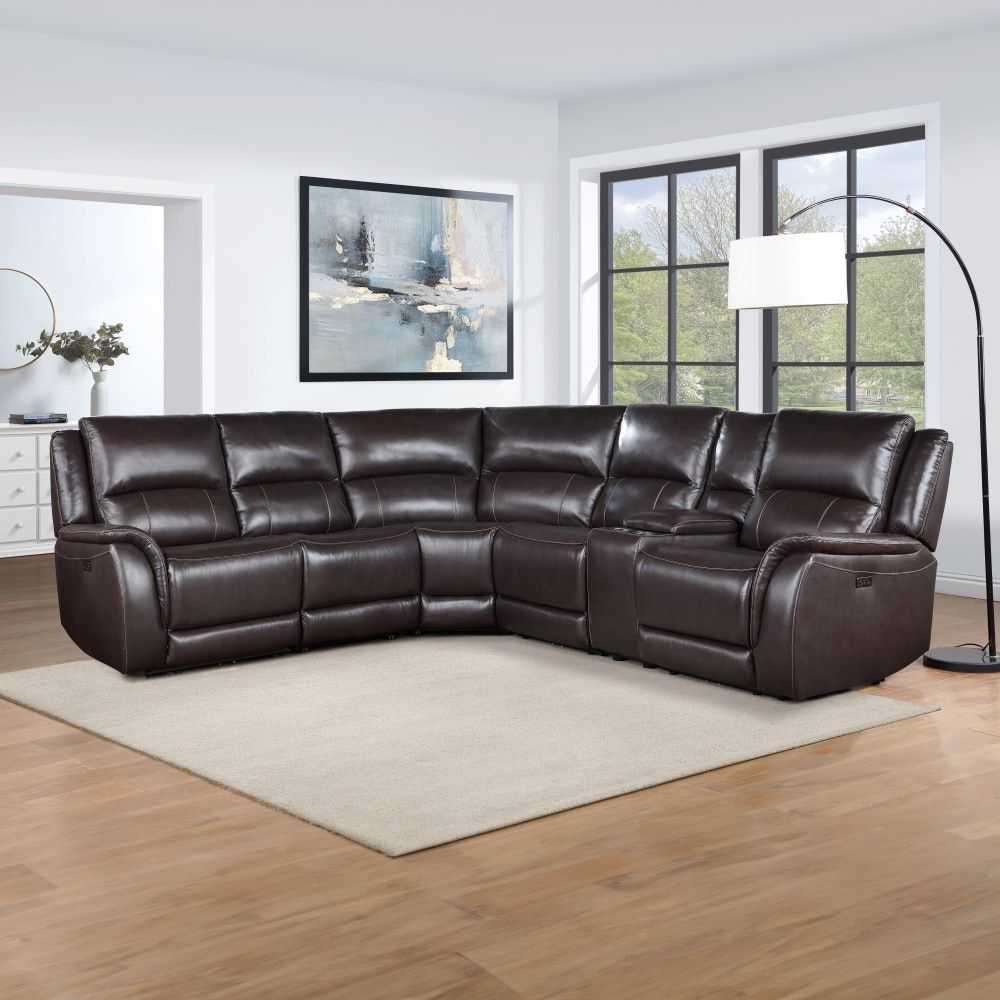 Steve Silver Steve Silver Alexandria Leather 6PC Power Sectional in the ...