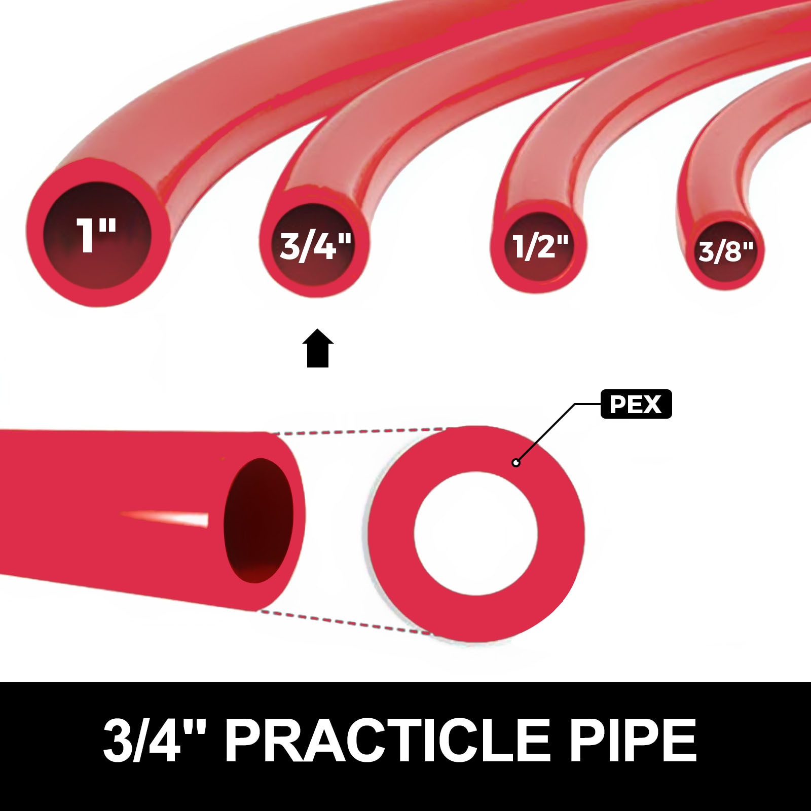 Mecale 3/4-in PEX-B Oxygen Barrier Tubing 300-ft EVOH Radiant Floor ...