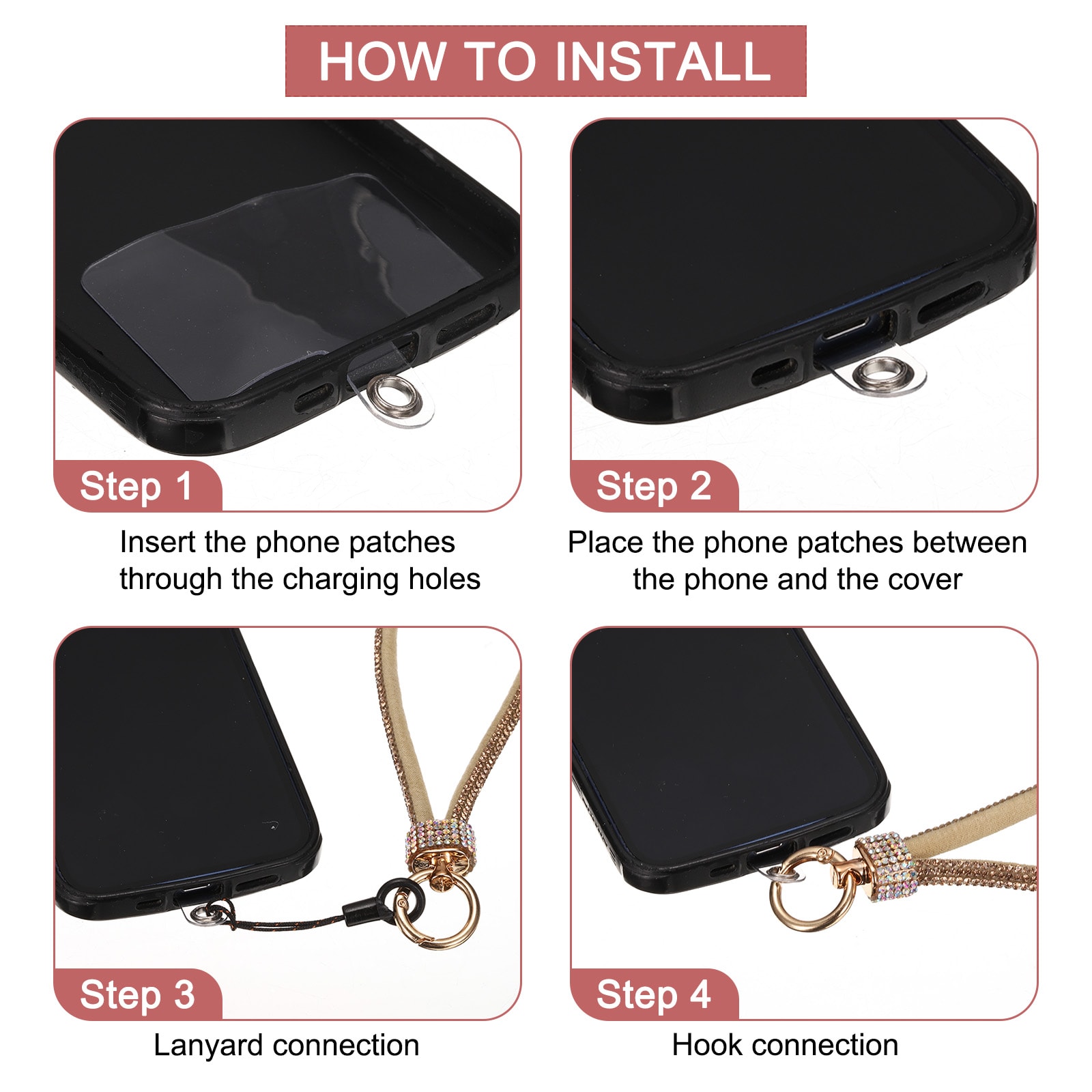 Unique Bargains 1pc Universal Phone Lanyard Detachable Wrist Strap ...