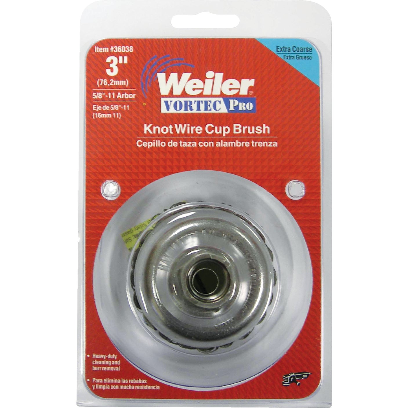 Weiler Carbon Steel Cup Brush - 3 in 5/8-11 Thread 0.02 in Bristles in ...