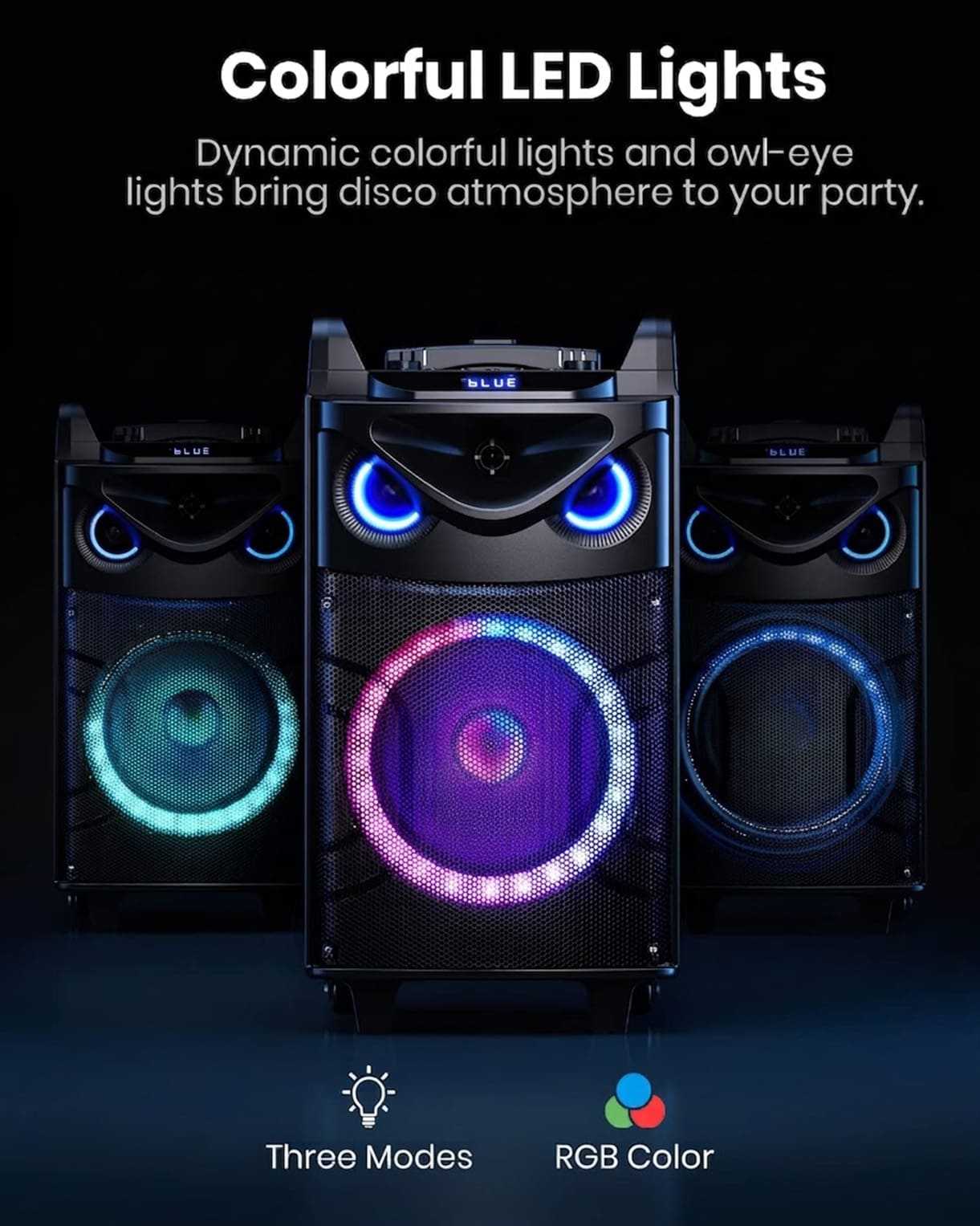 Misopily 1 Piece 10 Inch Woofer Portable PA System Bluetooth Speaker ...