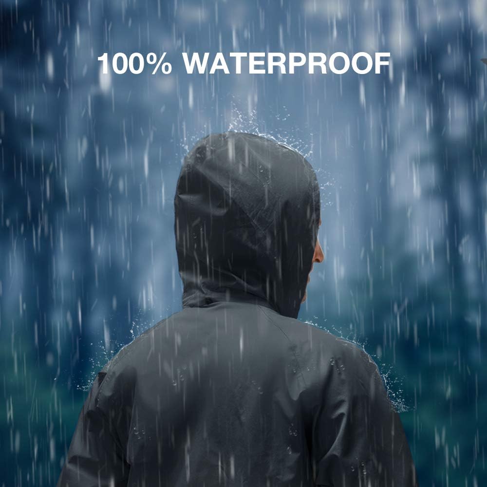 Tidewe Waterproof Rain Jacket and Pants Set Lightweight Breathable ...