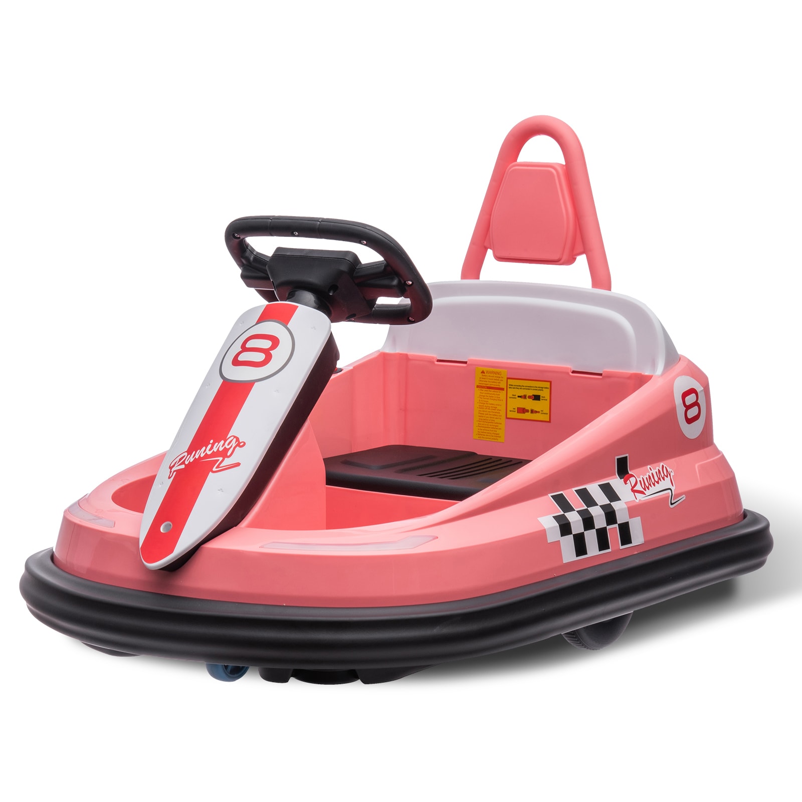 Garvee 6V Pink Kids Electric Bumper Car for Toddlers Spin 360 Forward ...