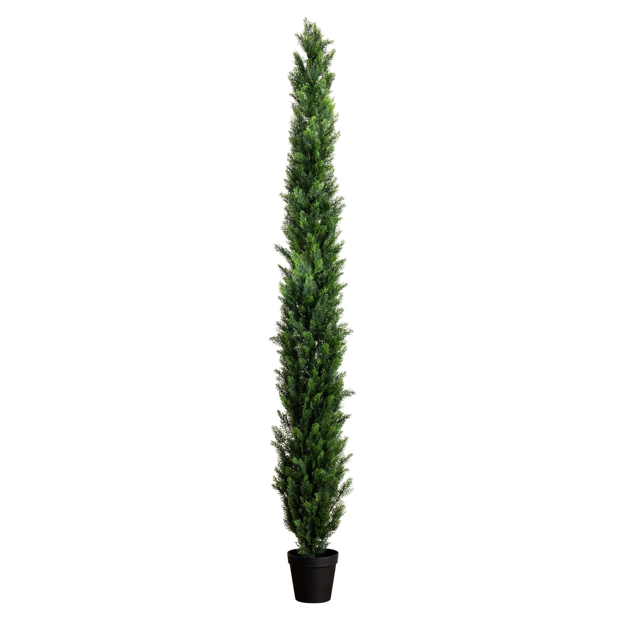 Nearly Natural 120-in Green Indoor/Outdoor Cedar Artificial Tree T4606 ...