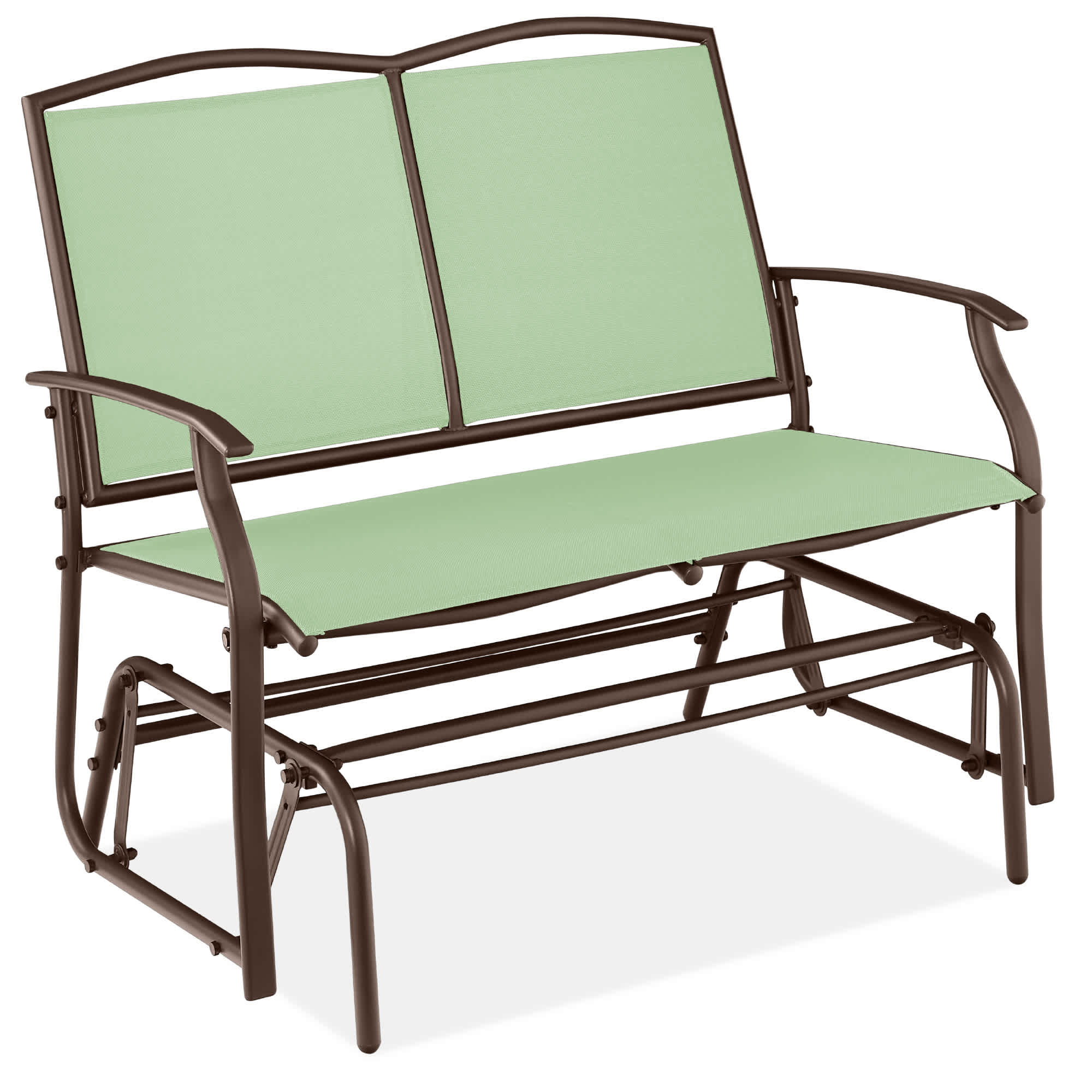 Best Choice Products 2-Person Outdoor Swing Glider Steel Patio Loveseat ...