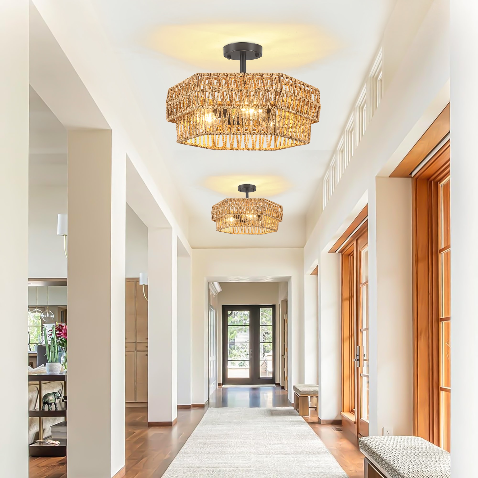 ZSMIHDOH 17.71-in Black Metal Ceiling Light Mount in the Ceiling Light ...