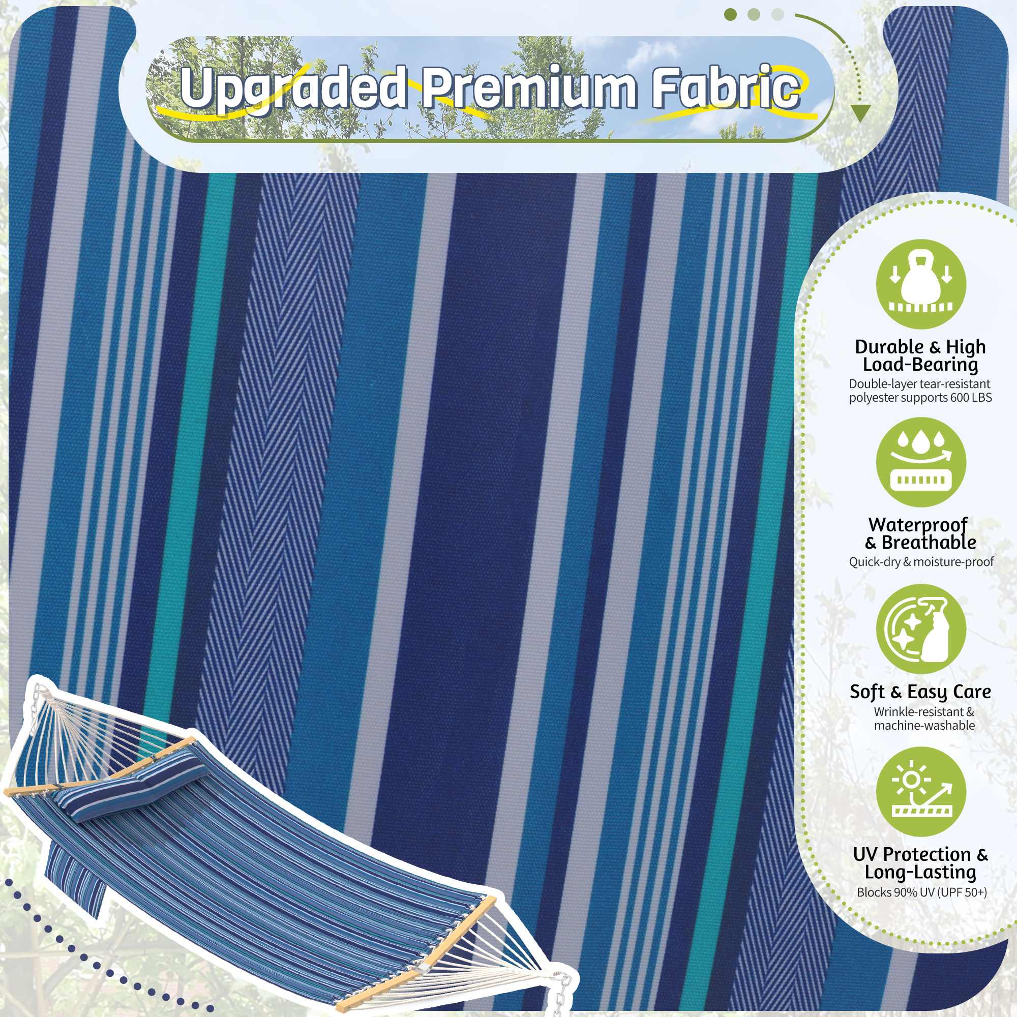 U-HOMY Modern Portable Hammock for Outside/Camping Hammock with Stable ...