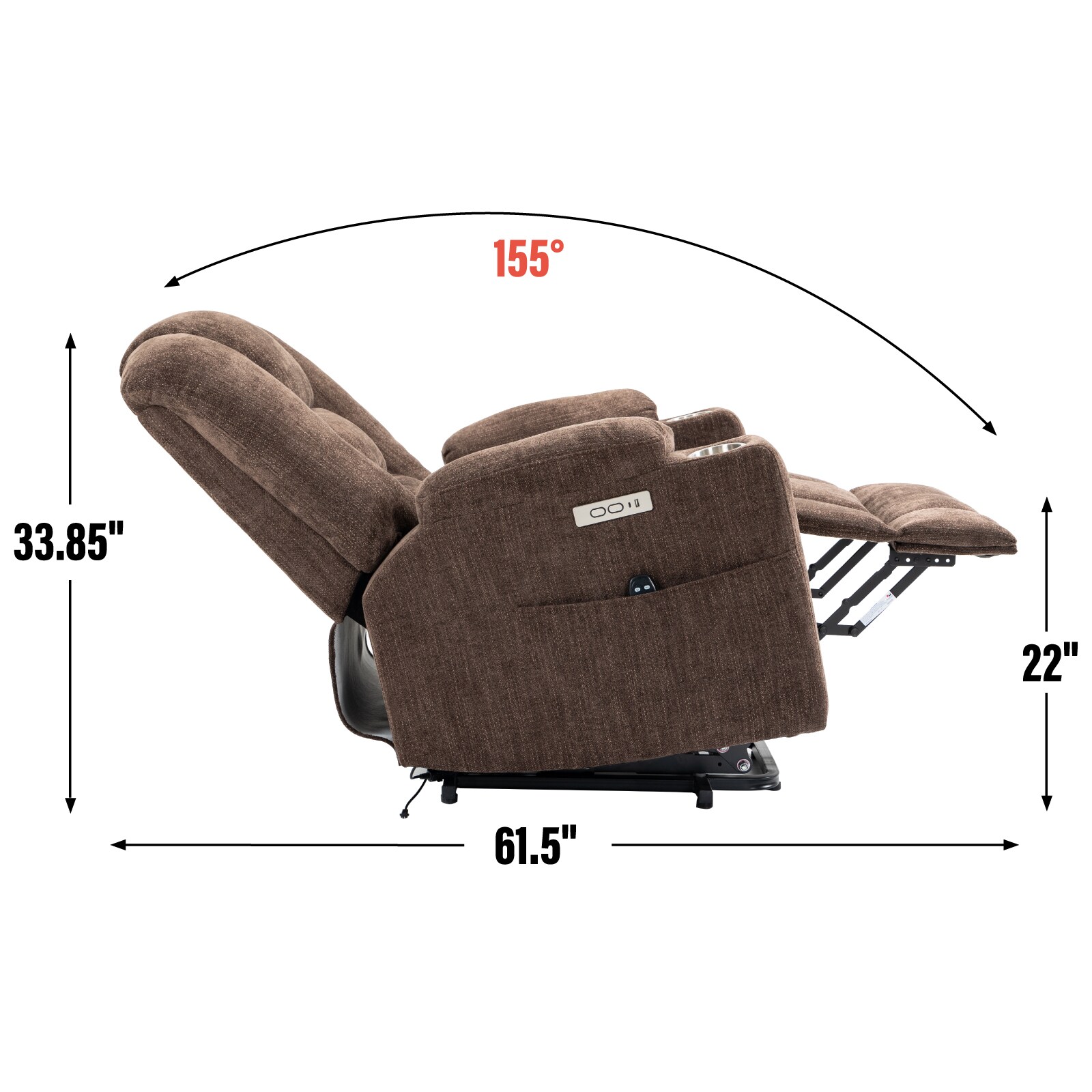 LUXEYARD EMON'S Large Power Lift Recliner Chair with Massage and Heat ...