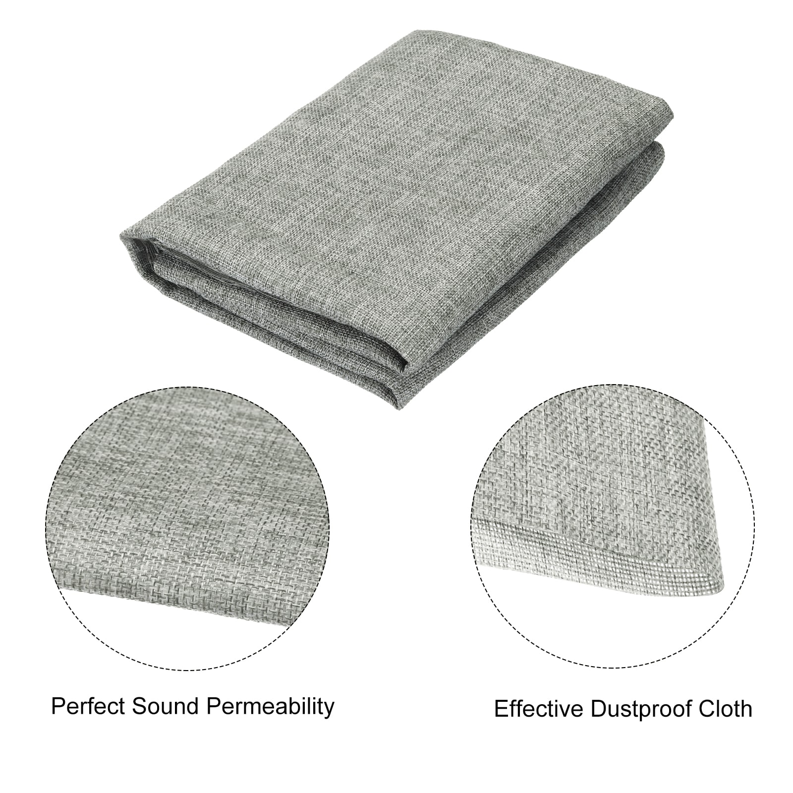 Unique Bargains Grey Speaker Mesh Grill Cloth (not cane webbing) Stereo ...