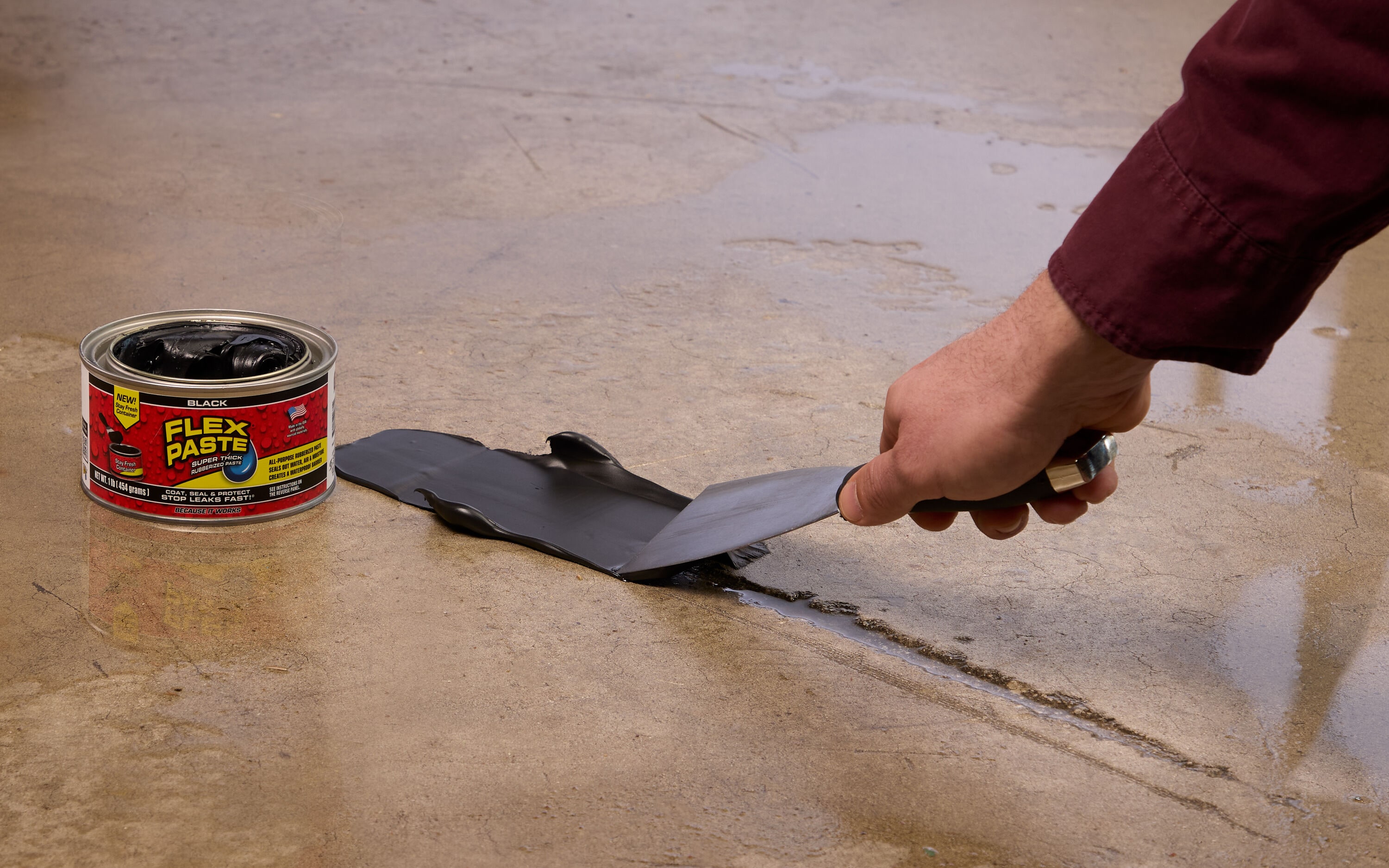 Flex Paste 16-fl oz Black Paste Waterproof Rubberized Coating PFSBLKR16 ...
