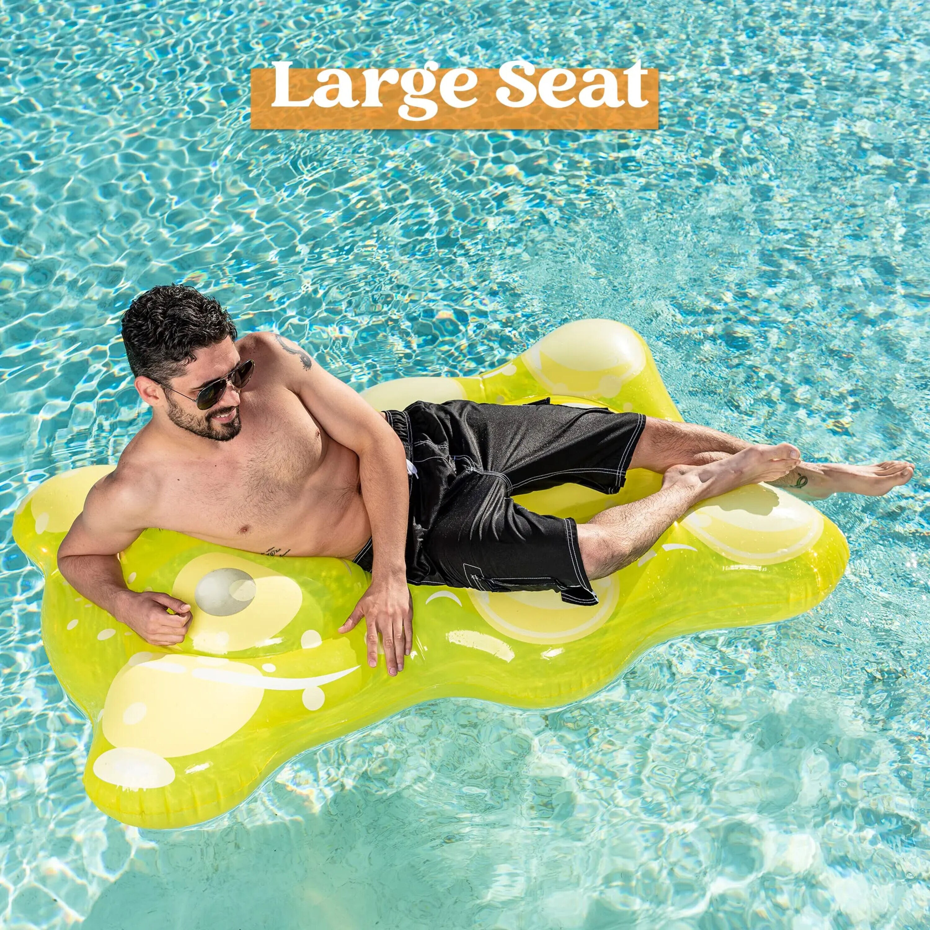 Joyfy 60-in x 1 -Seat Teddy Bear Inflatable ride-on in the Pool Toys ...