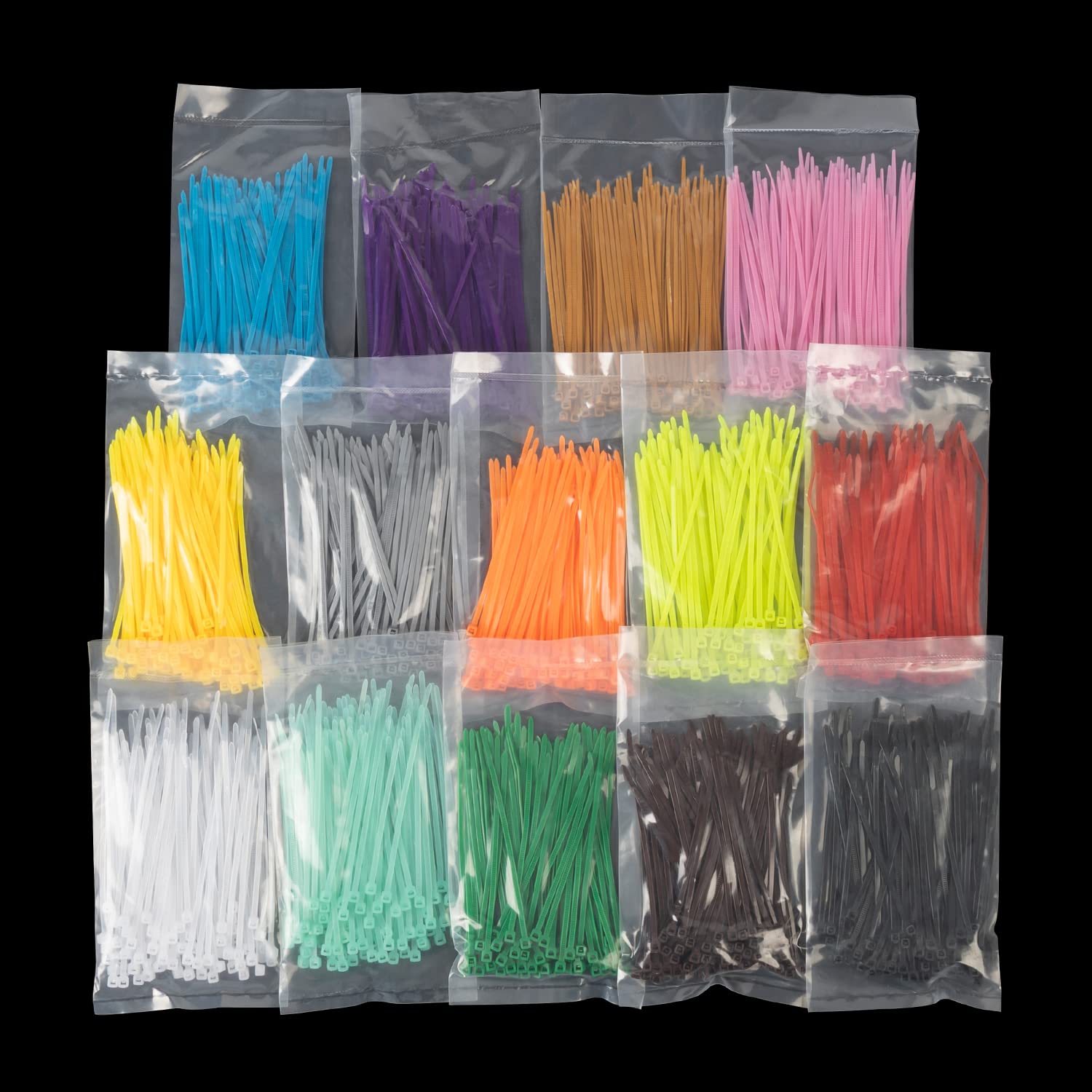 XINGO 1400 PCS Colored Zip Ties 4 Inch Multicolor Zip Ties Mix Packed ...
