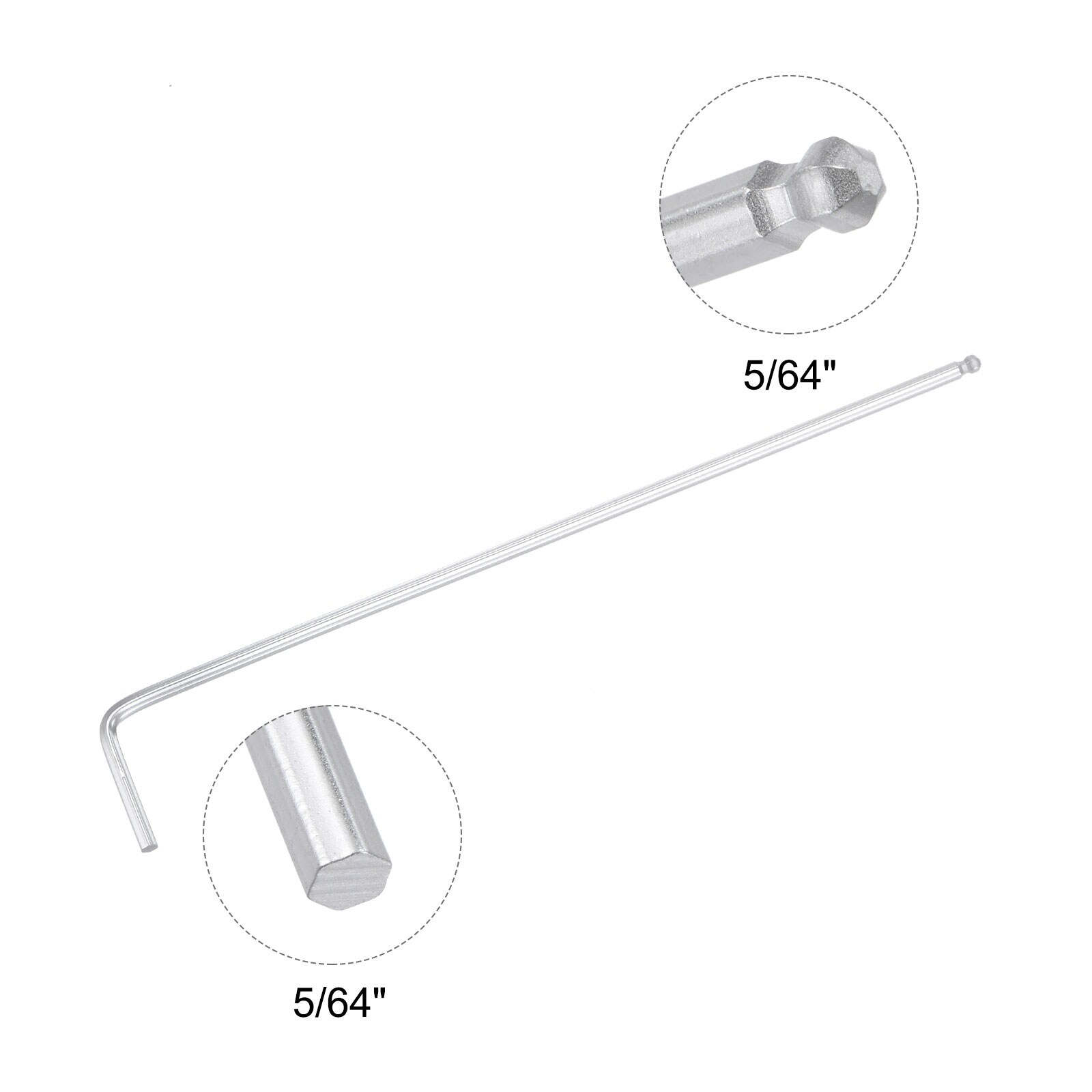 Unique Bargains 5/64inch Ball End Hex Key Wrench L Shaped Long Arm 40Cr ...
