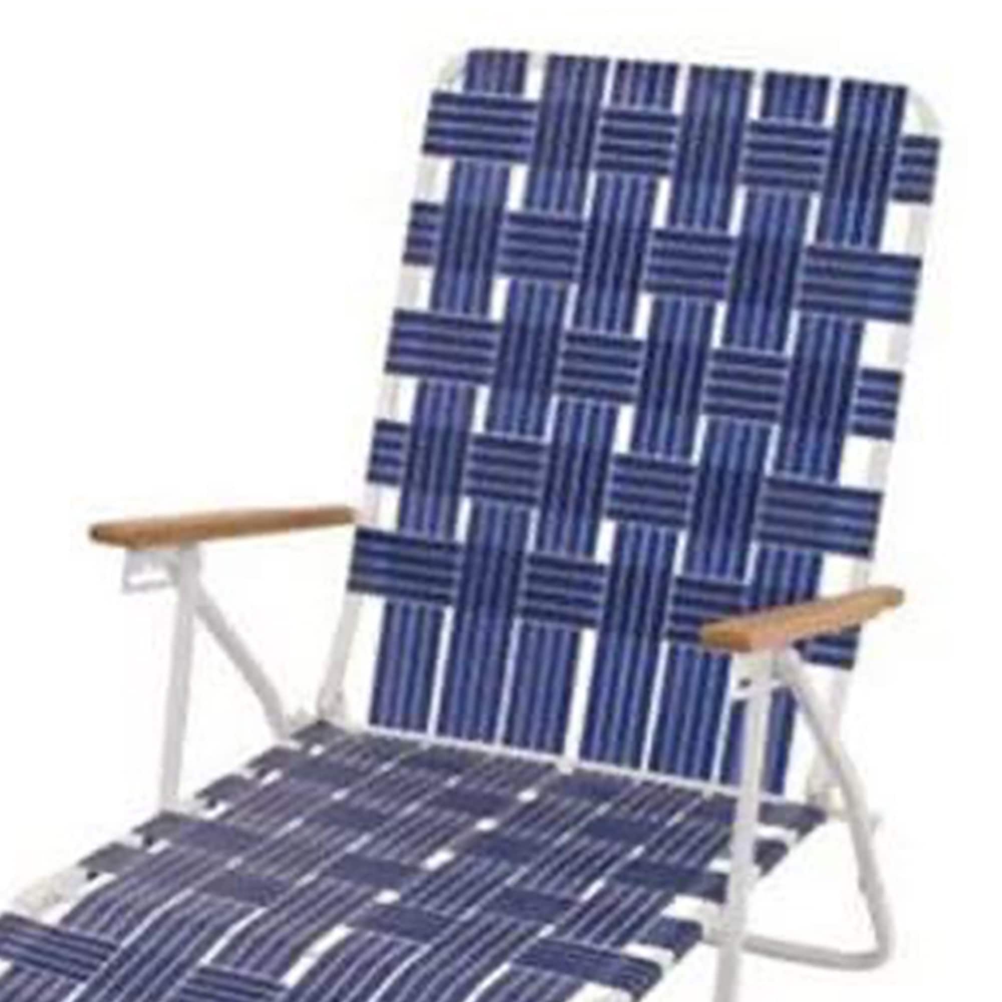 RIO Brands Outdoor Folding Web Chaise Beach Lawn Lounge Chair Blue (2 ...