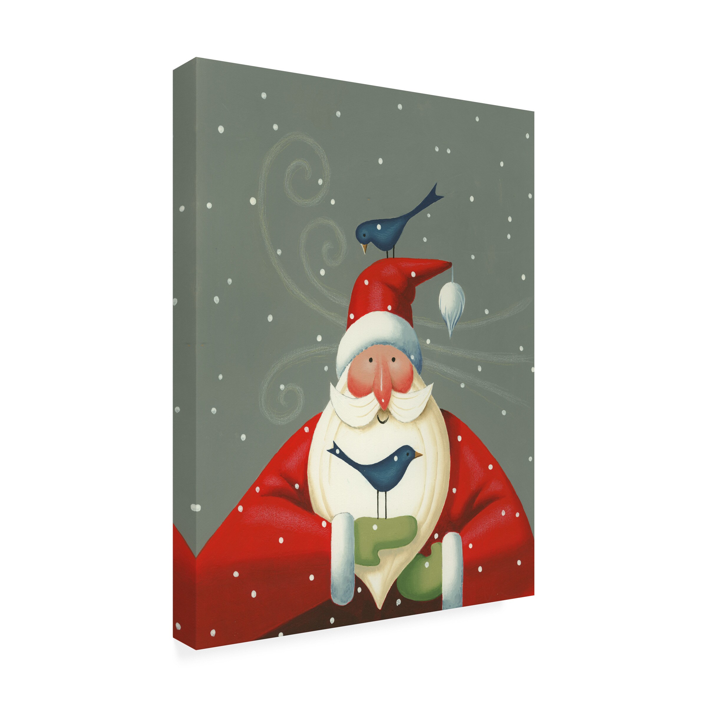 Trademark Fine Art Margaret Wilson Santa With Bluebirds Canvas Art in ...