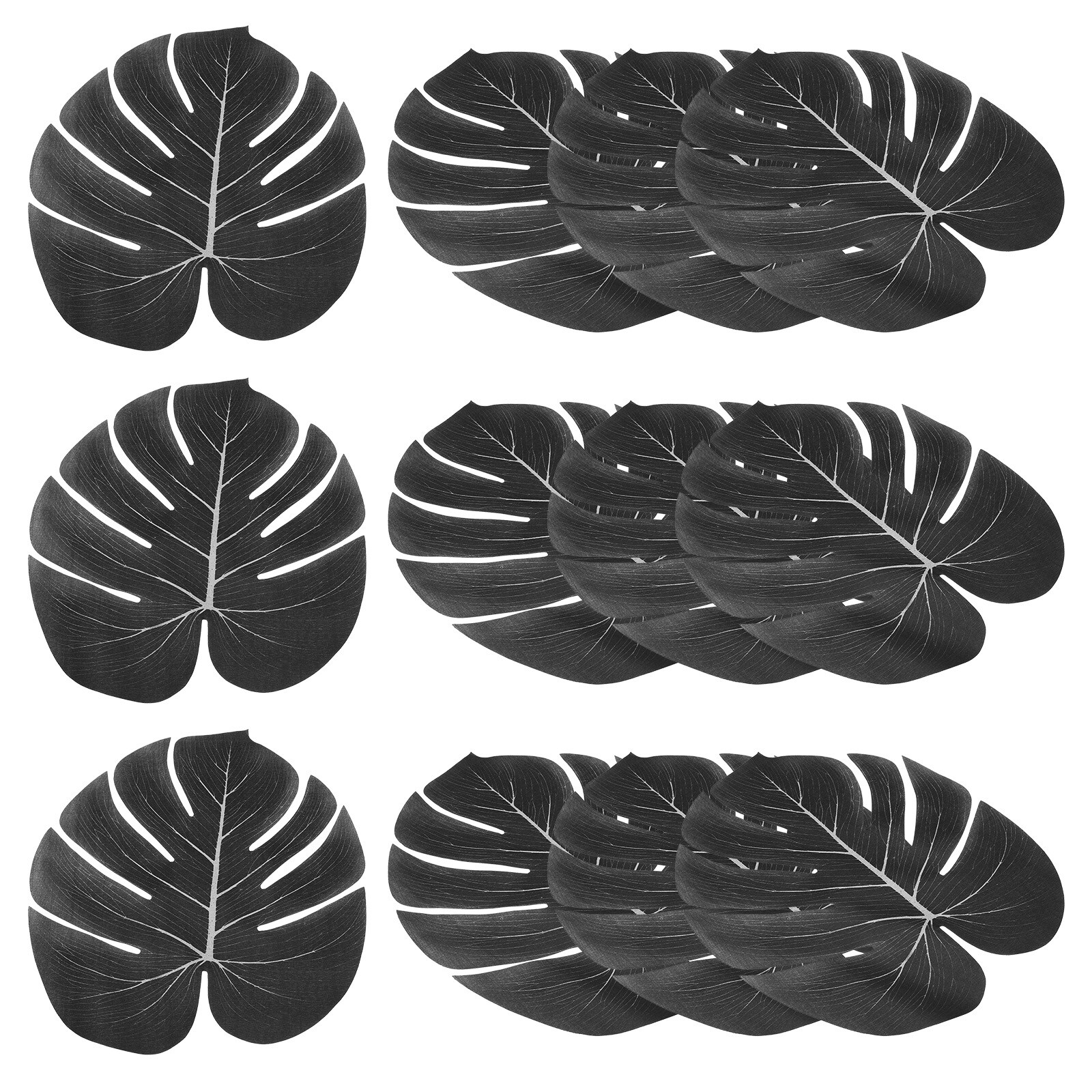 PATIKIL 13 Inch Black Palm Leaves 24pcs Artificial Palm Leaves Faux ...