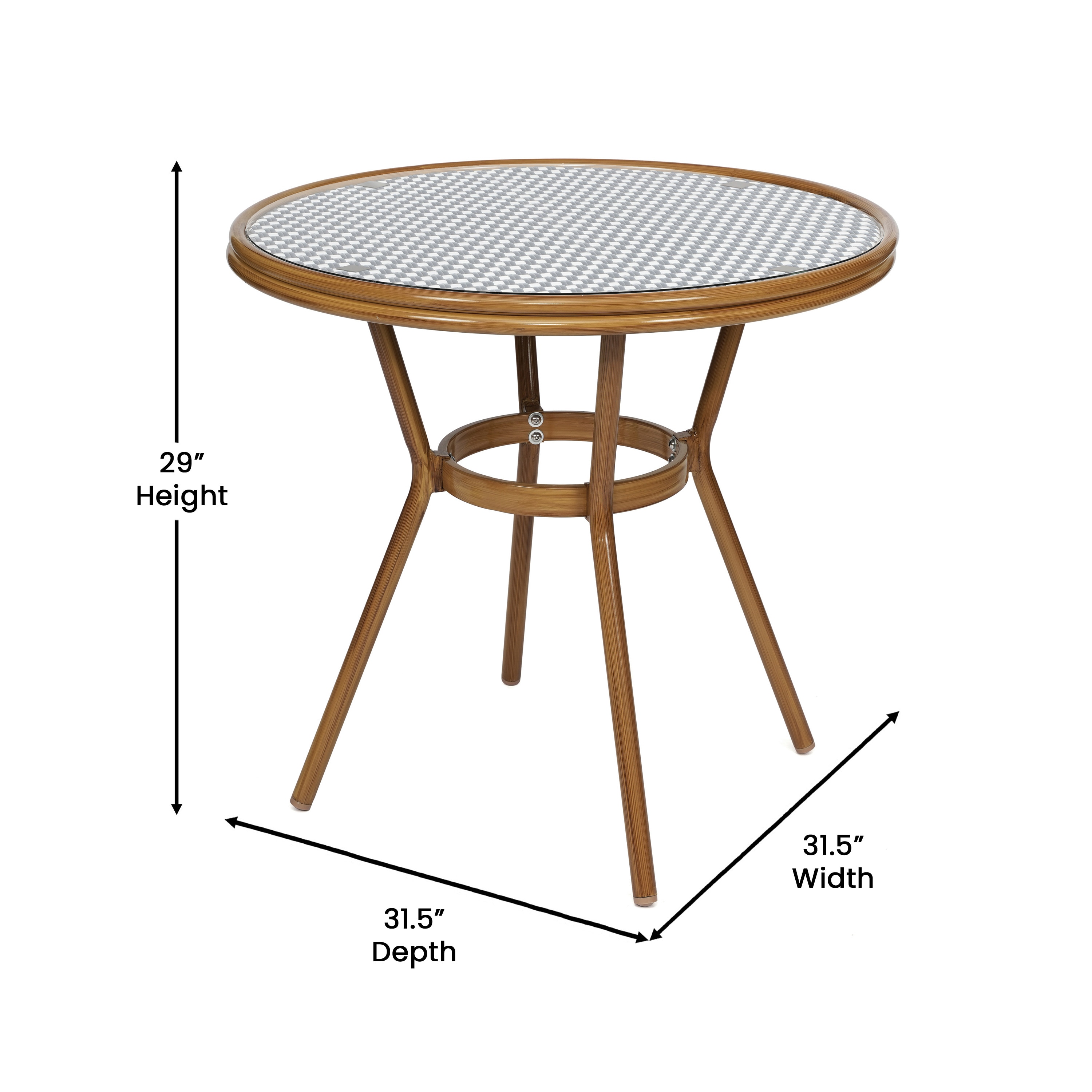 Flash Furniture Bordeaux Indoor/Outdoor Commercial Bistro 31.5-in Table ...