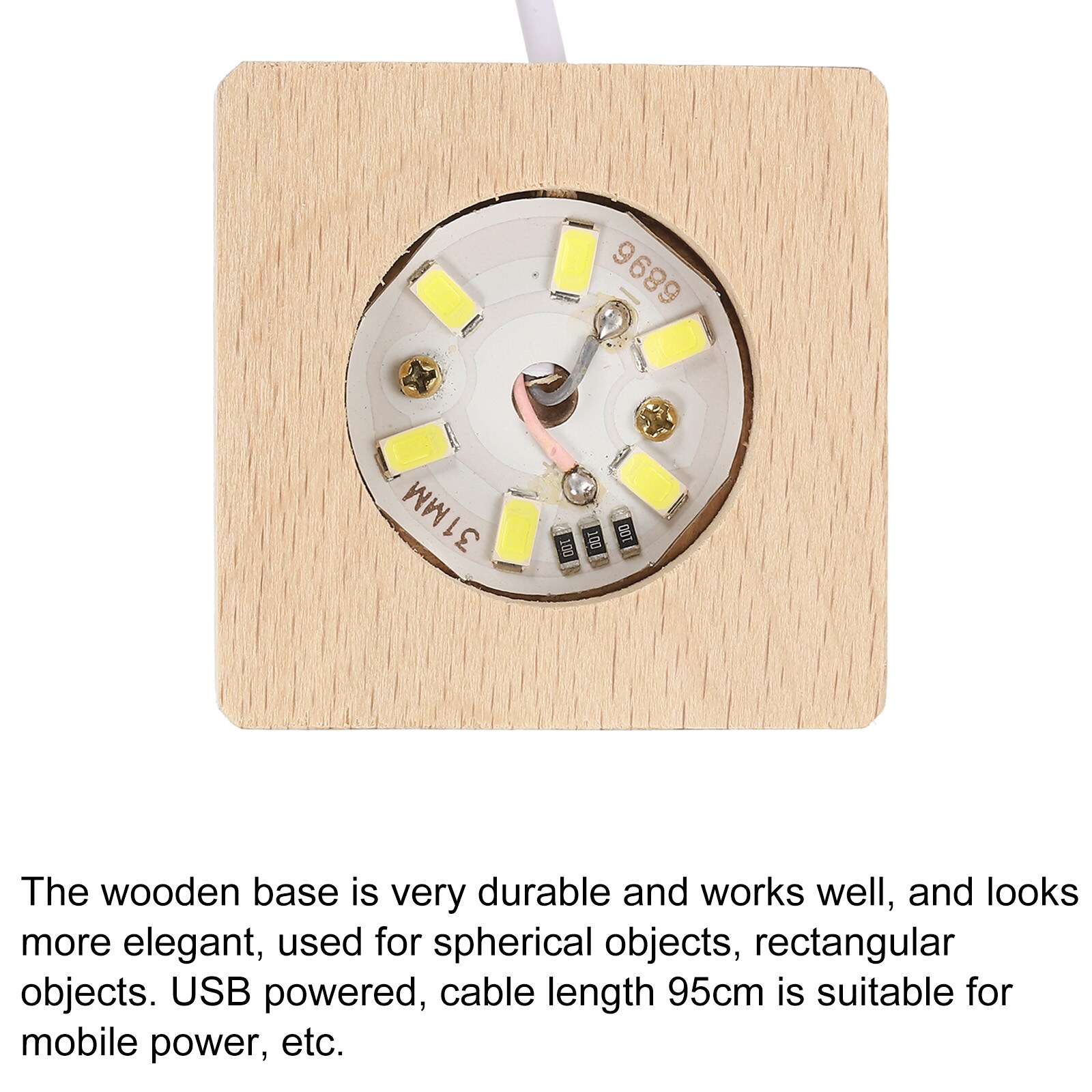 Unique Bargains LED Wooden Ball Stand Holders Displays Base 5x5x2cm ...