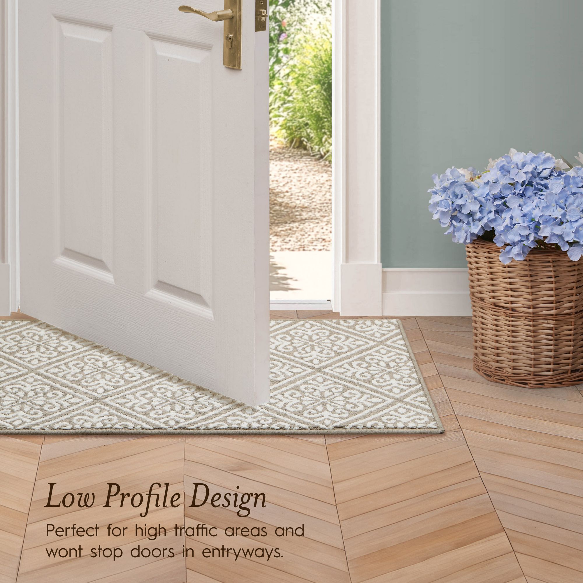 Laura Ashley Austell Two-Tone 26 in x 45 in and 26 in x 60 in Rug Set ...