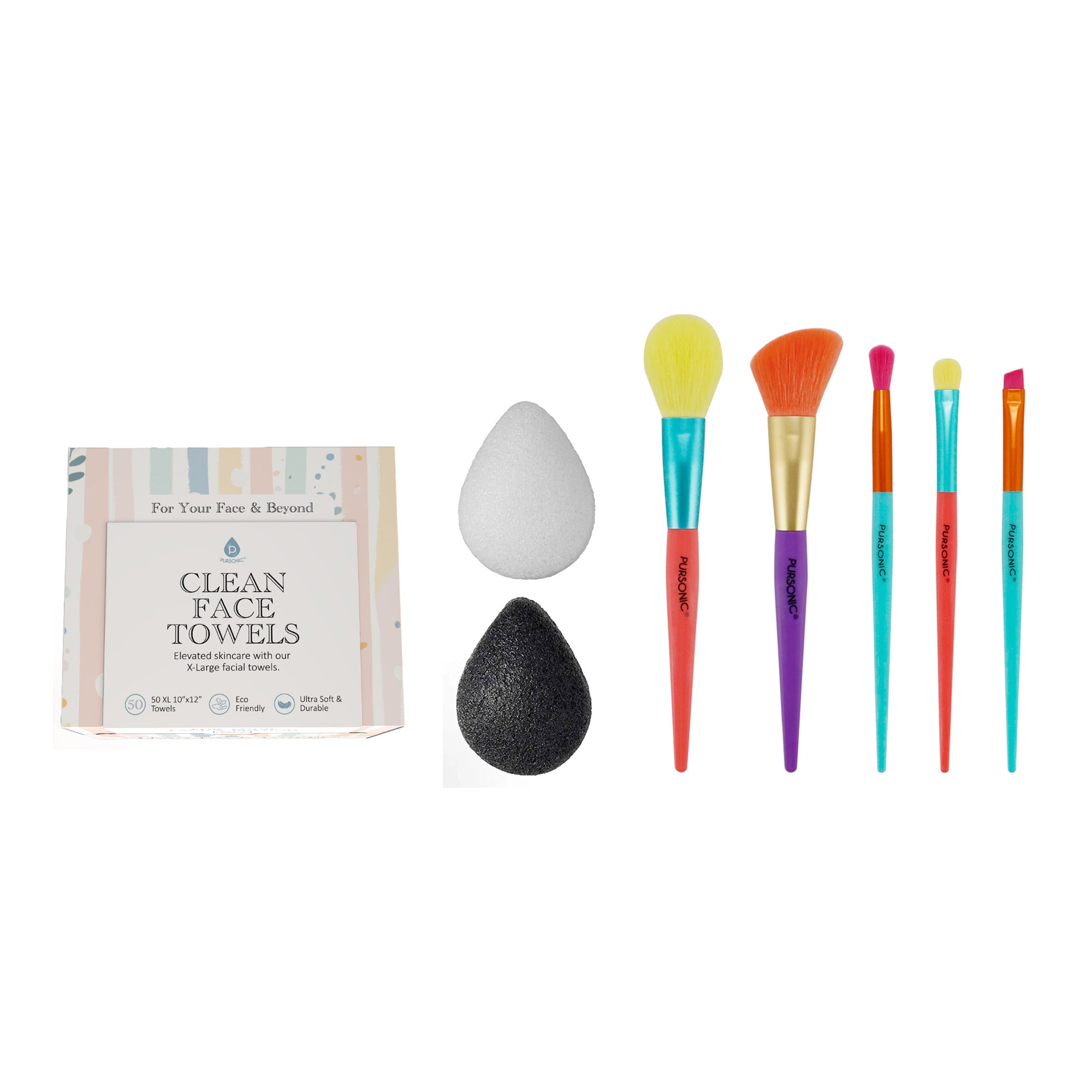 Pursonic Flawless Skin and Makeup Prep Kit Brush Set XL Clean Face ...