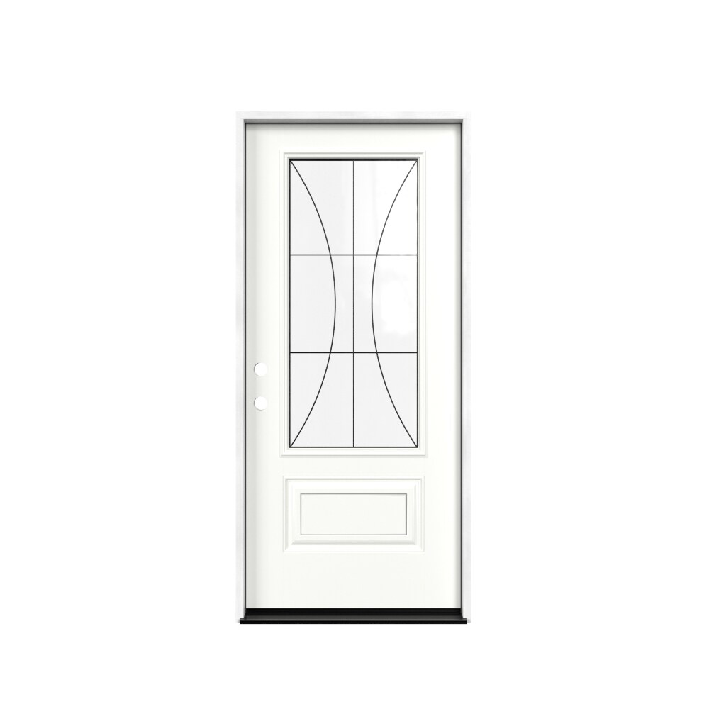Masonite M-Protect Luna Glass 36-in x 80-in x Fiberglass Right-hand ...