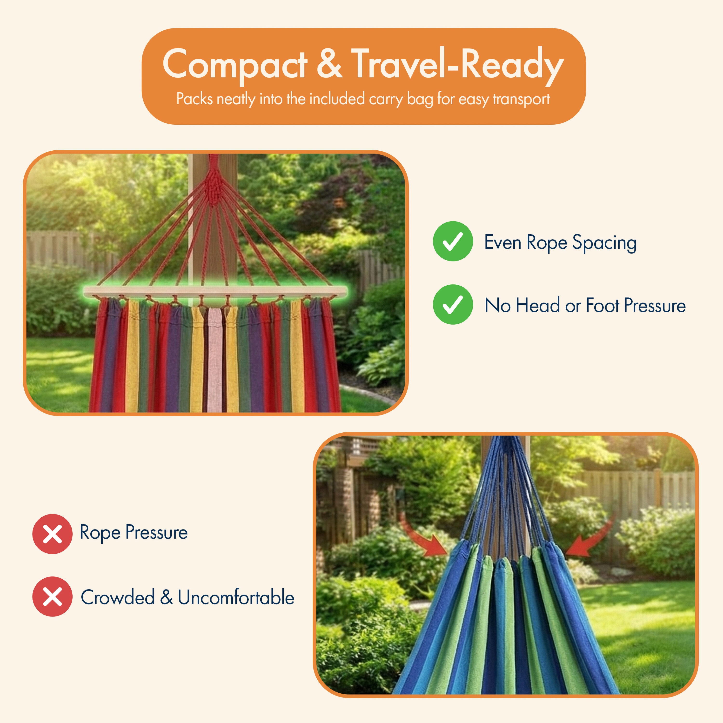 Gardenised Multi color Fabric Hammock in the Hammocks department at ...