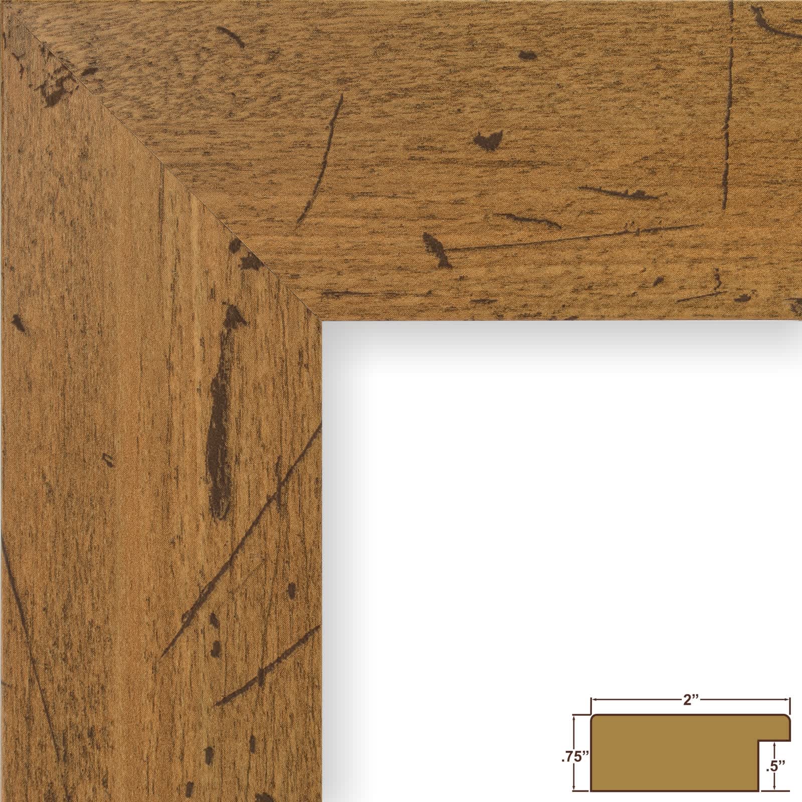 Craig Frames 9x27 Picture Frame Rustic Light Walnut Bauhaus 200 Style ...