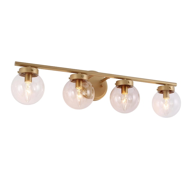 Uolfin 28-in 4 -Light Matte Gold Modern/contemporary Vanity light in ... Uolfin 28-in 4 -Light Matte Gold Modern/contemporary Vanity light in ...