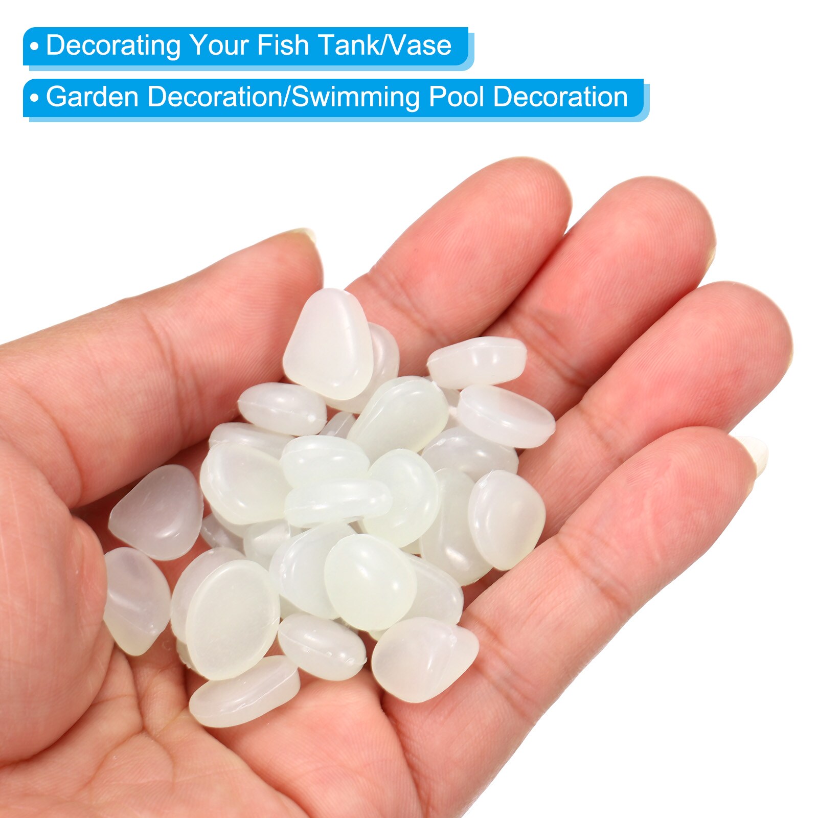 Unique Bargains 500pcs Glow Rocks 8-11mm Glow Pebbles Decoration in the ...