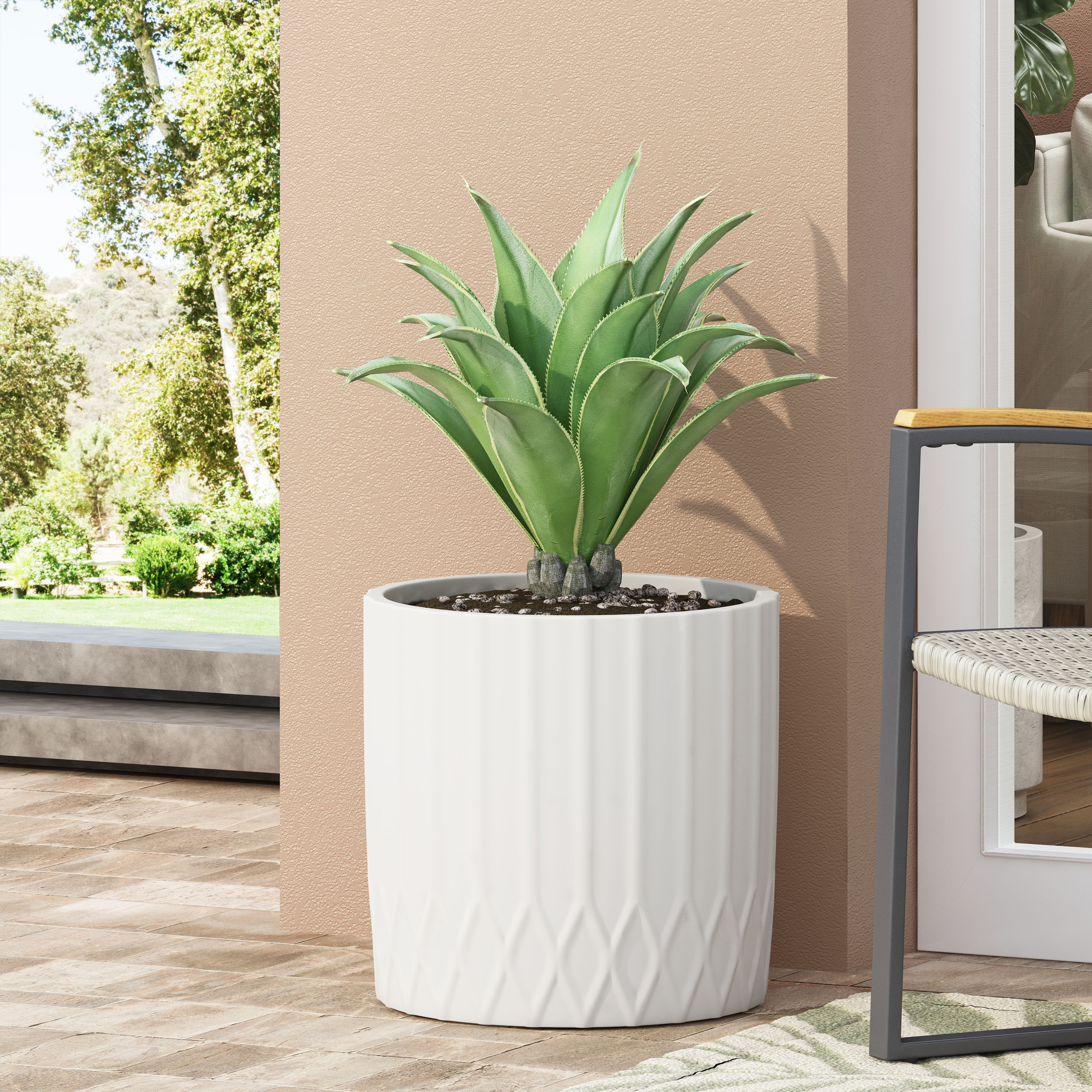 Wooakway Elegant Planter Box Modern Indoor Outdoor Planter Durable ...