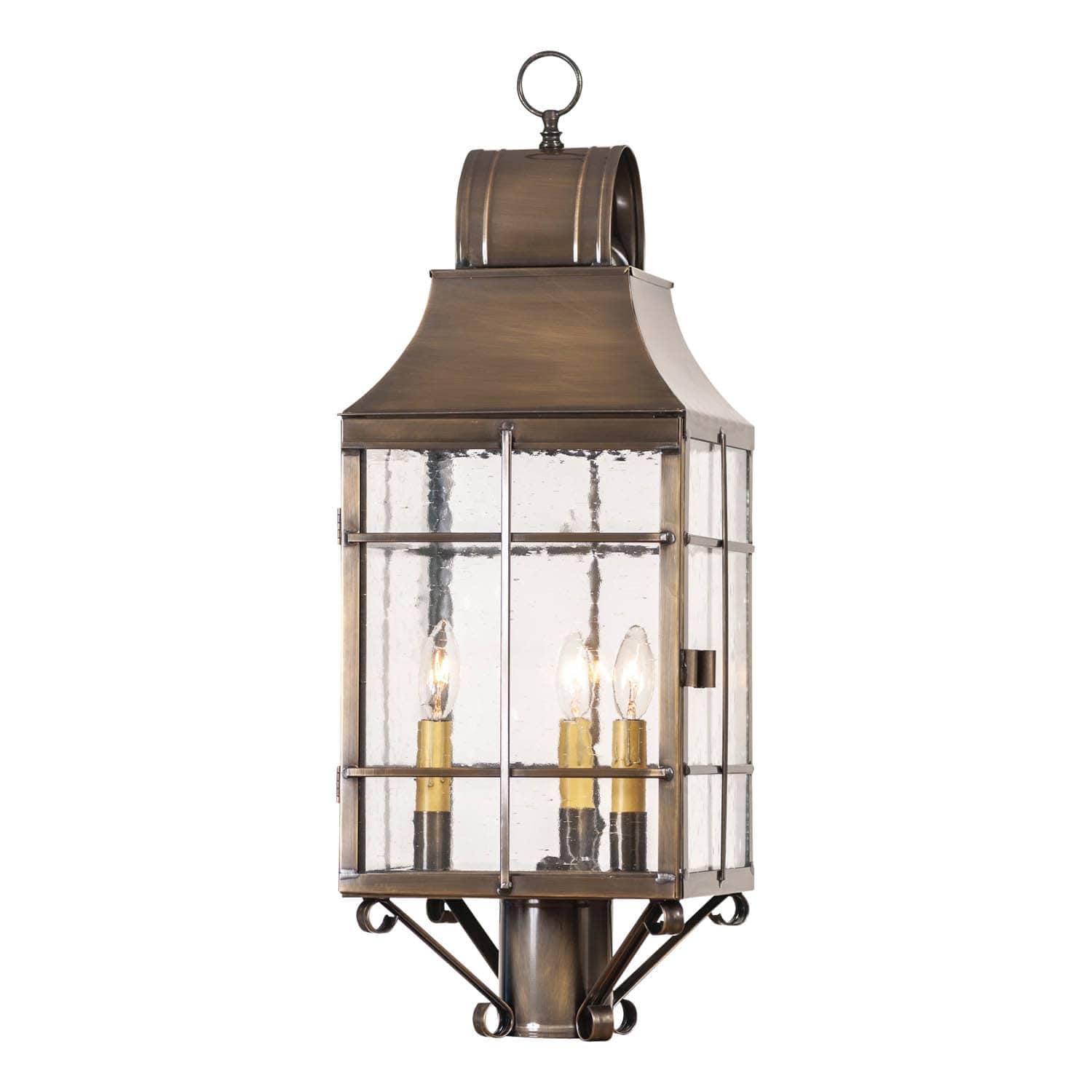 Irvin's Tinware Stenton Post Light in Weathered Brass - 3 Lights ...