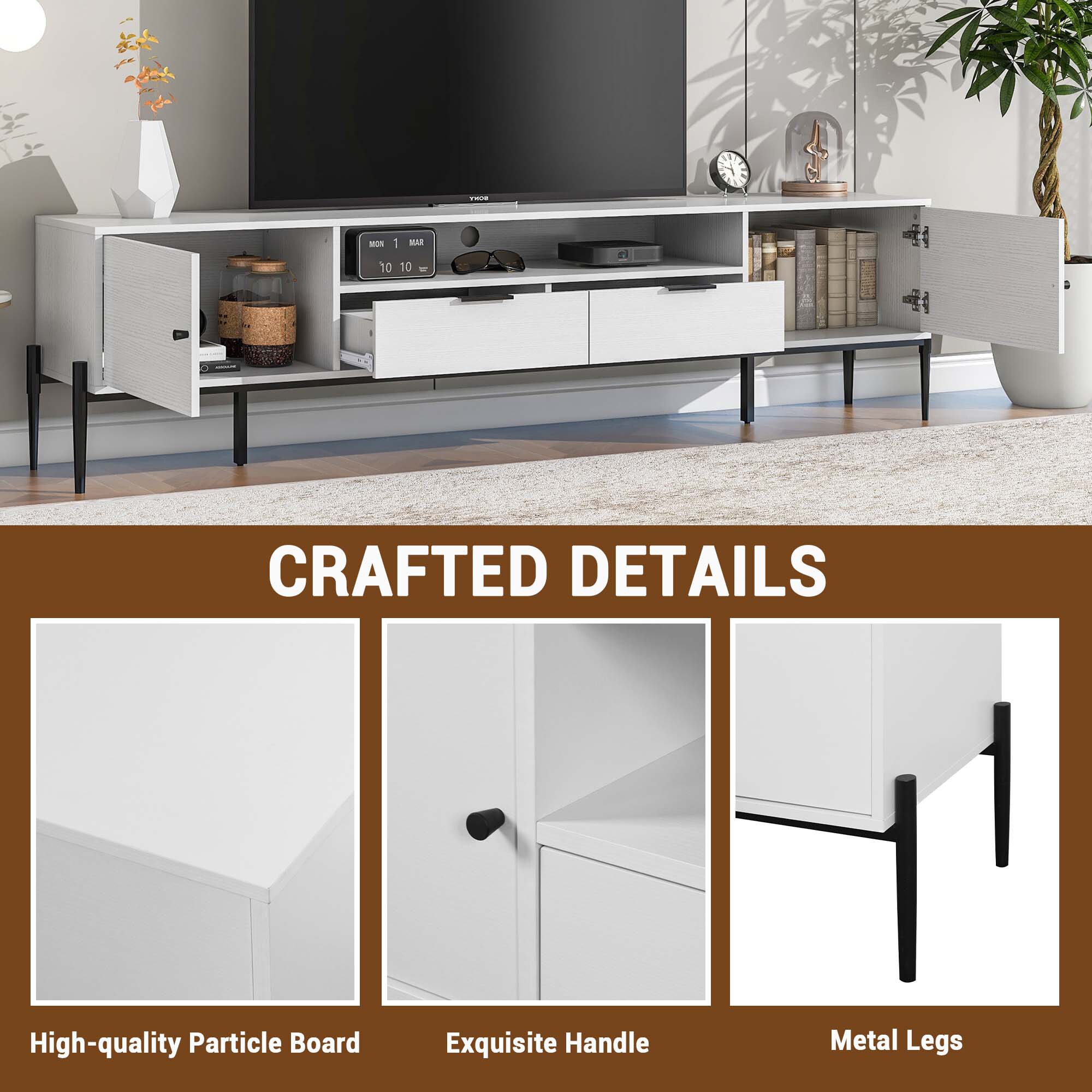 Fun Orange Farmhouse/Rustic Gray Tv Cabinet (Accommodates TVs up to 65 ...
