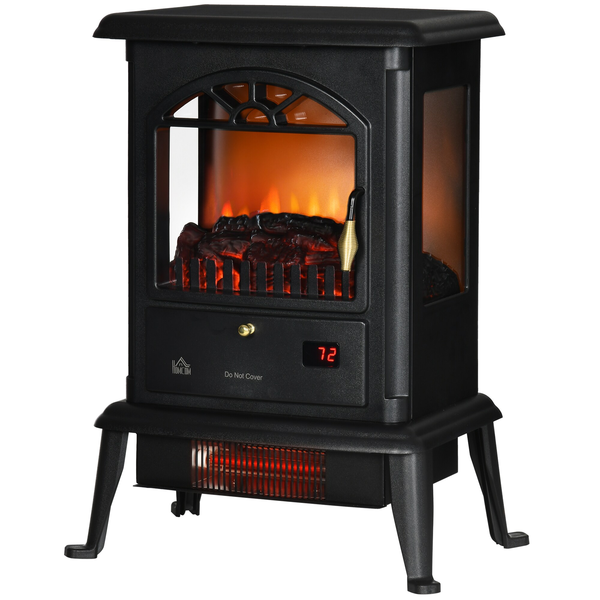 Kahomvis 16.5-in W Black Free standing Infrared quartz Corner or flat ...