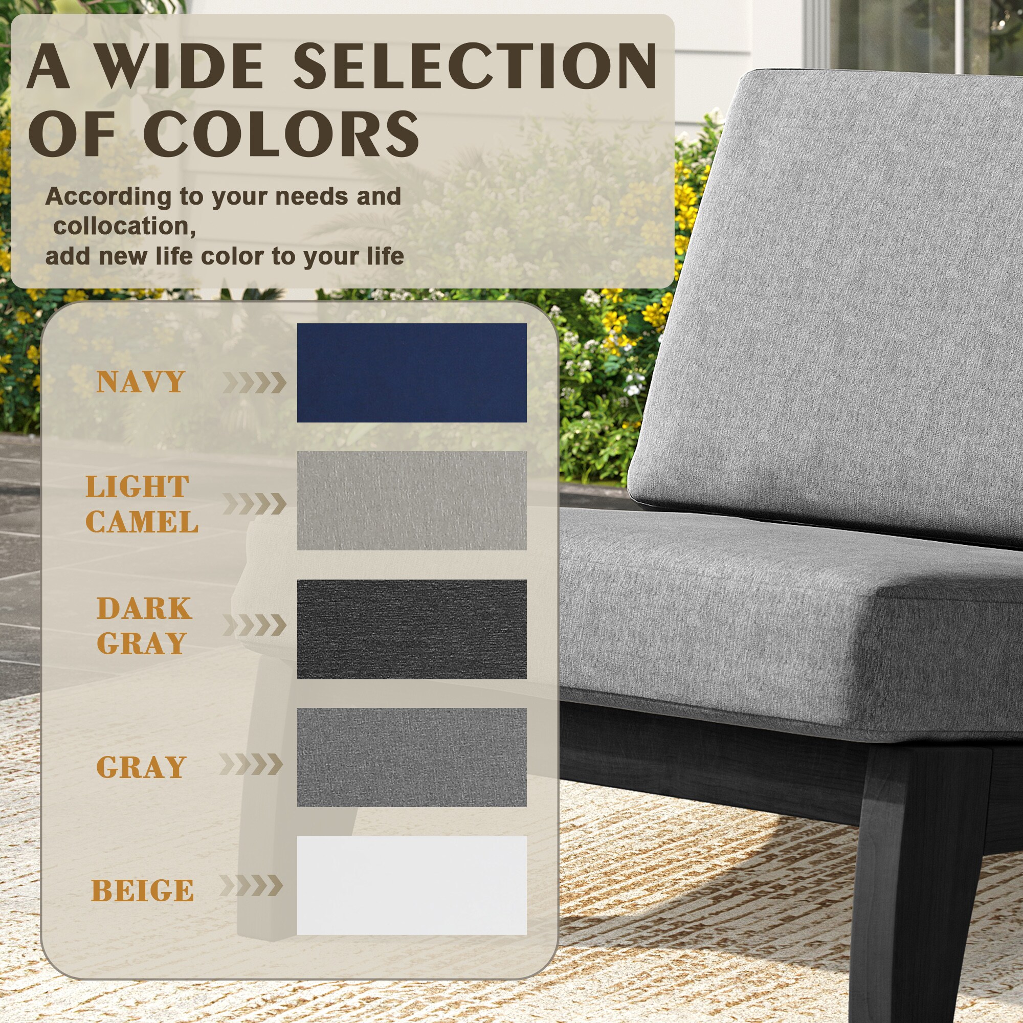 Dreamsidea Outdoor Furniture Set - 2-Piece Teak Sofa and Side Table ...
