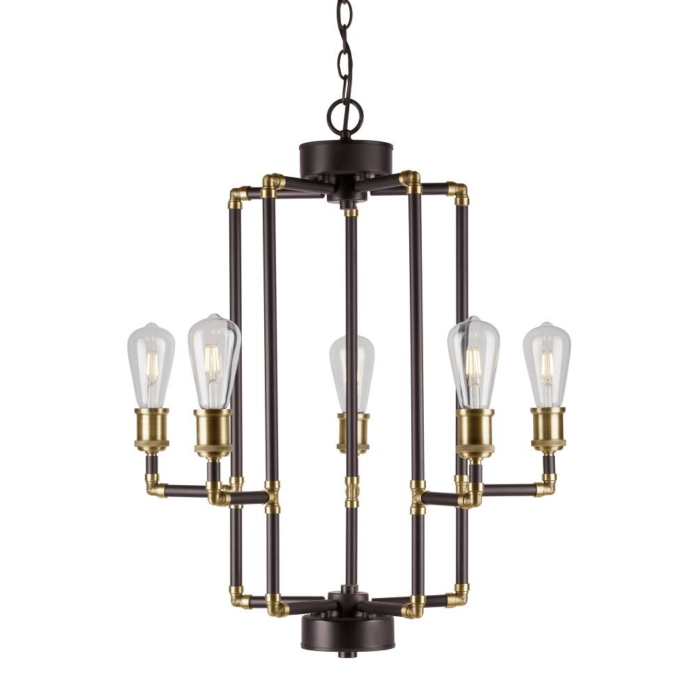Forte Lighting Piper 5 -Light Matte Multiple colors Industrial Cage For ...