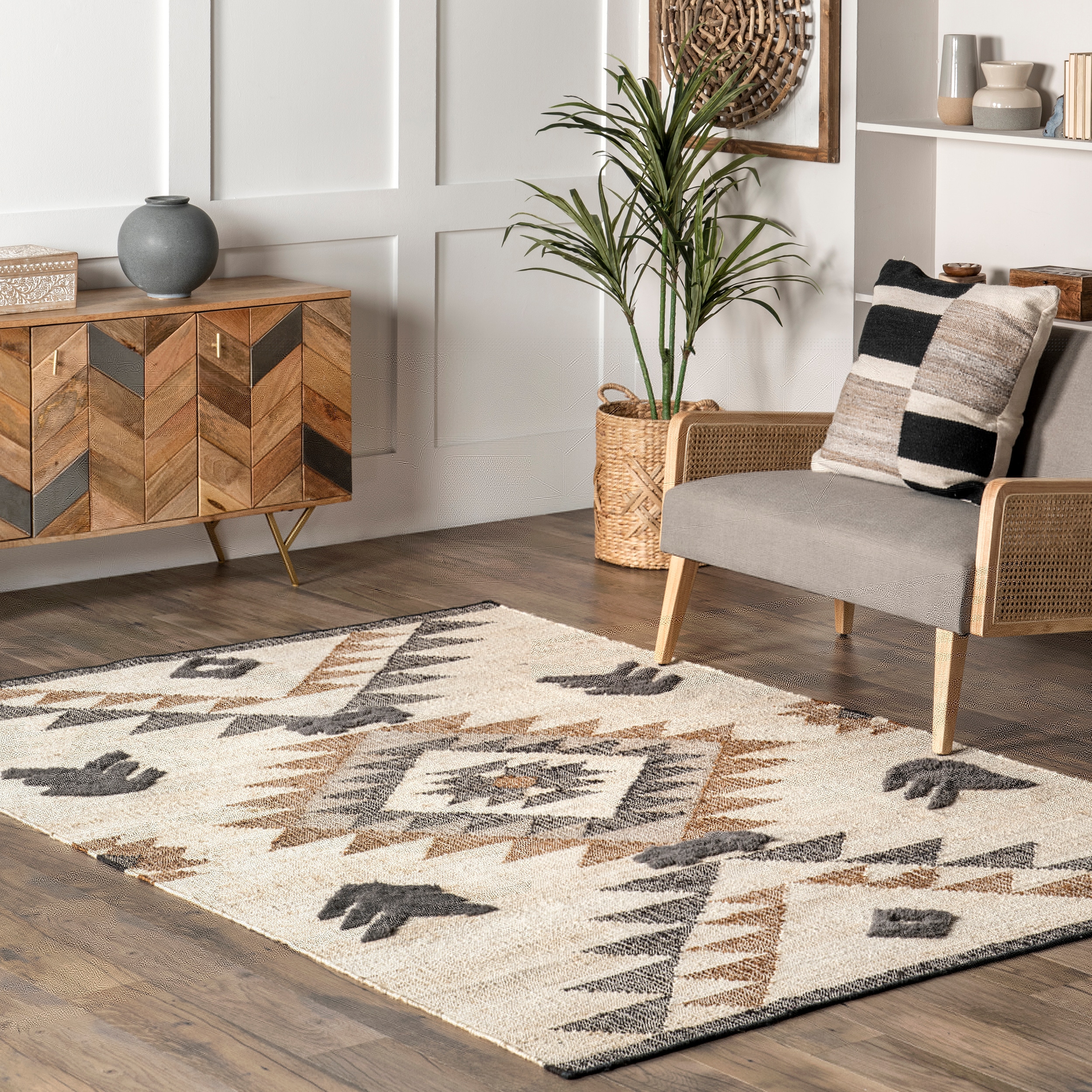 nuLOOM Rosanna Southwestern Symbols Jute 10ft. x 14ft. Natural Area Rug ...