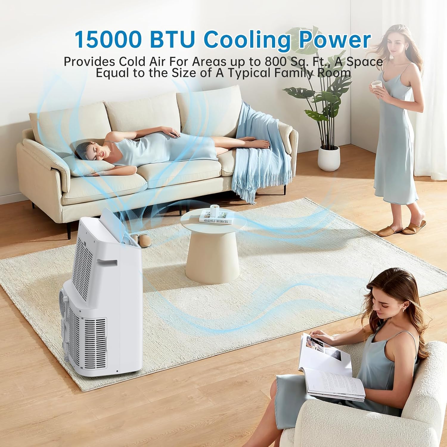 IdealHouse 15000 BTU Portable Air Conditioner - Efficient AC Cooling ...