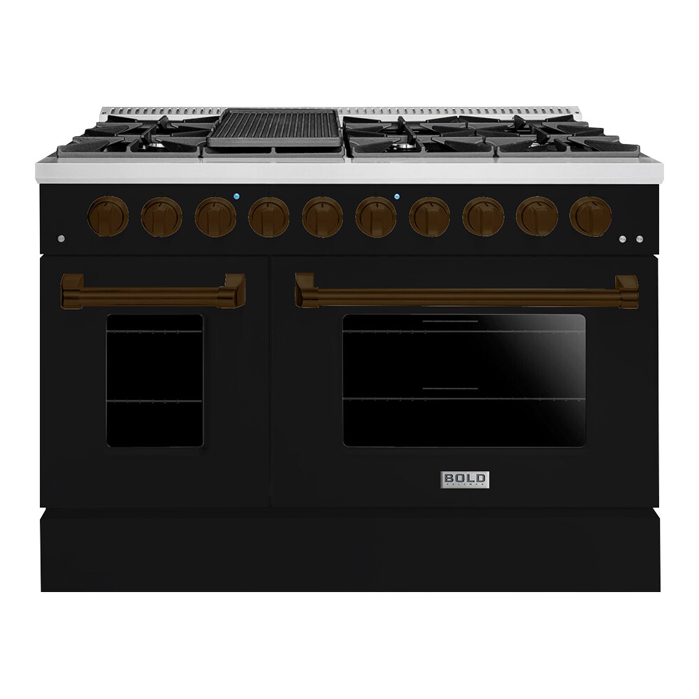Hallman 48-in 8 Burners 4.5-cu ft / 2.5-cu ft Convection Freestanding ...