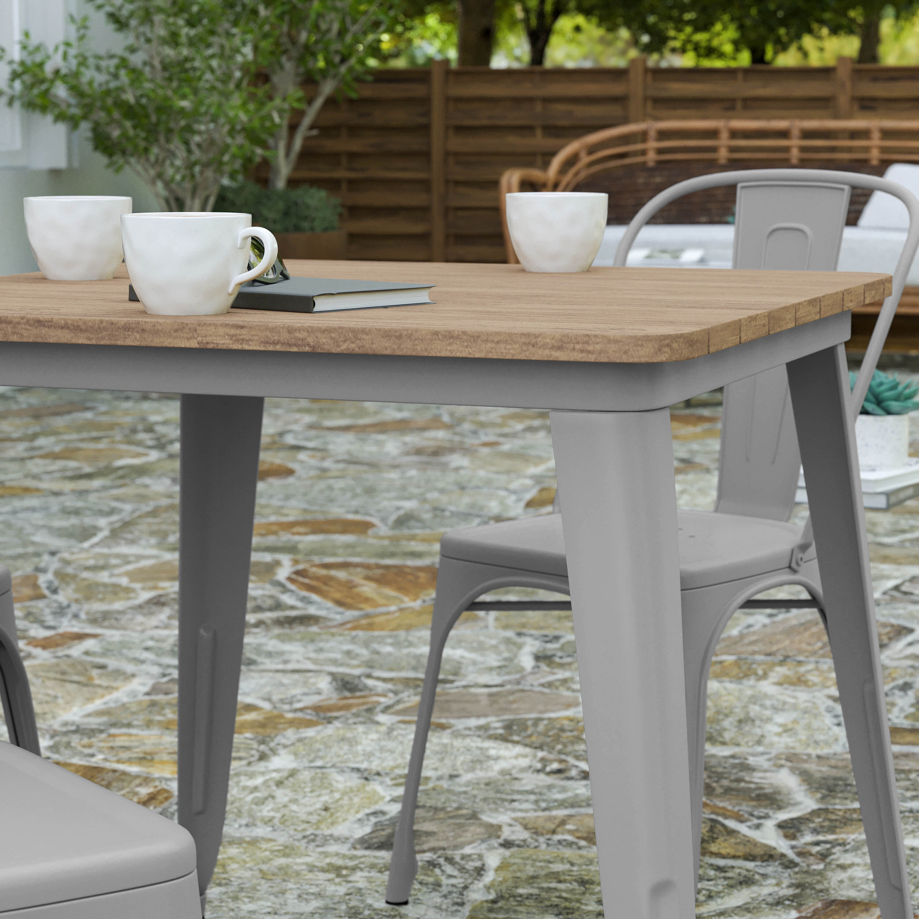 Merrick Lane Dryden Indoor/Outdoor Dining Table; 31.5-in Square All ...