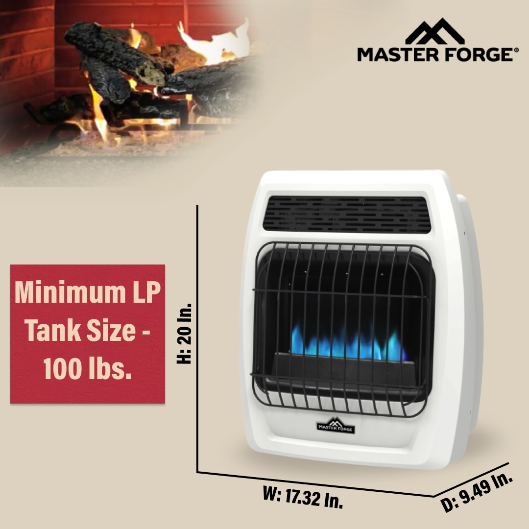 Master Forge 10000-BTU Wall-Mount Indoor Natural Gas or Liquid Propane Vent-Free Convection ...