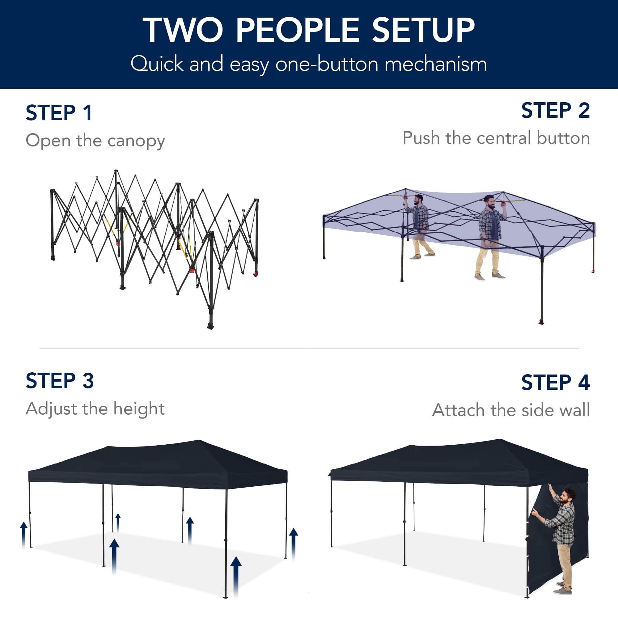 Best Choice Products 10x20ft Party Tent Pop Up Canopy Easy Setup w/ 1 ...