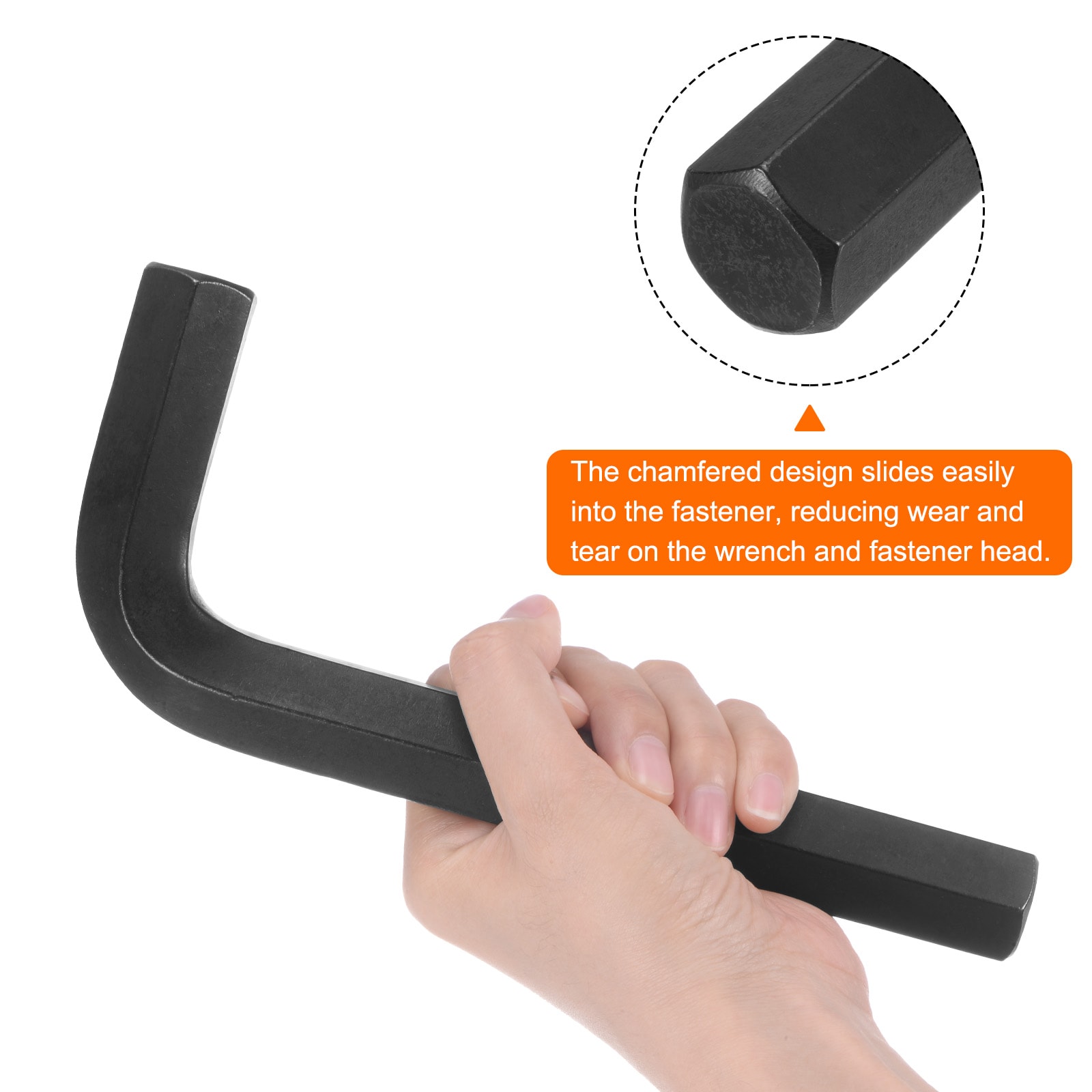Harfington Hex Key Wrench 24mm L-Shape Hexagon Metric Wrenches Chrome ...