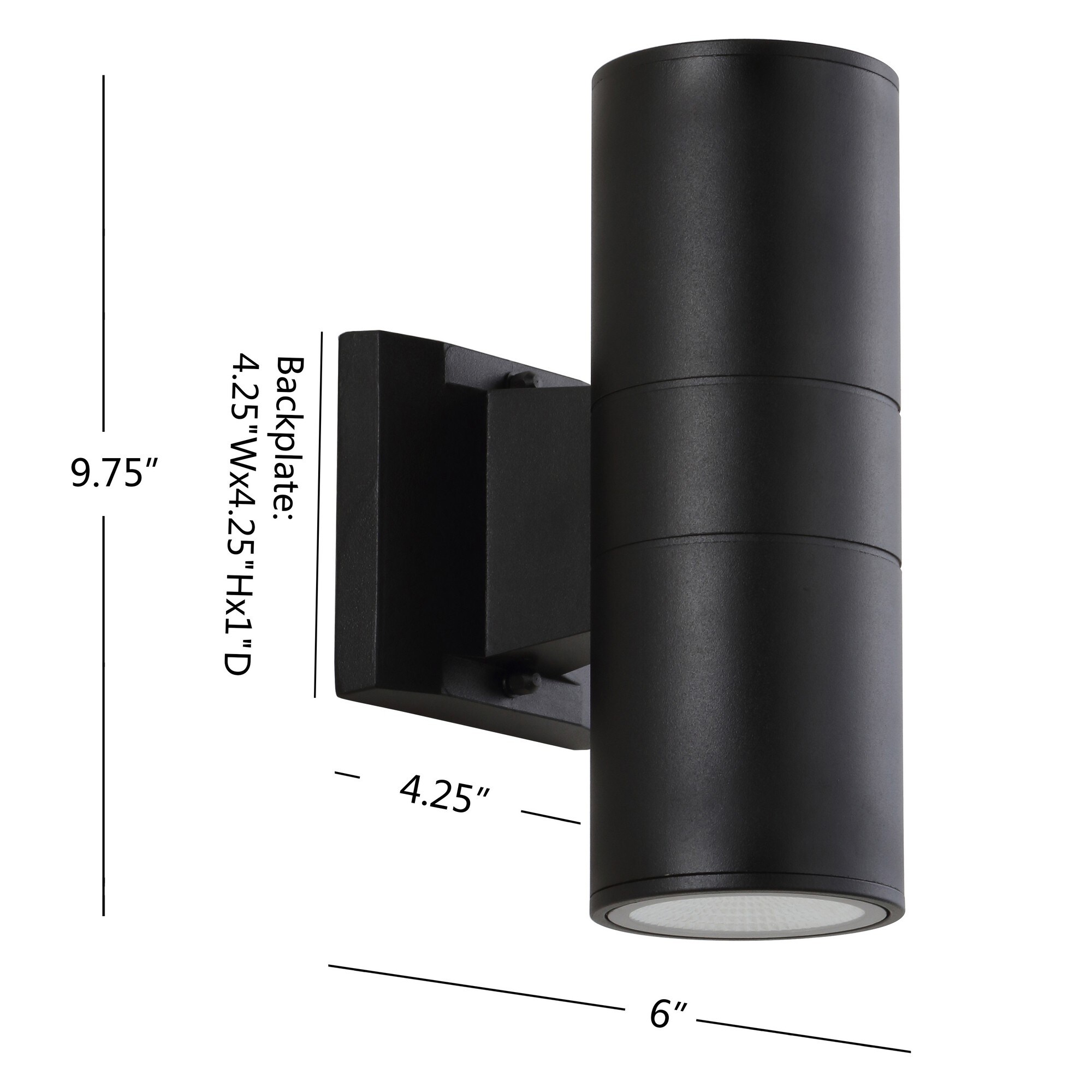 JONATHAN Y Duo 6-in. 2-Light Modern Midcentury Cylinder Outdoor Metal ...
