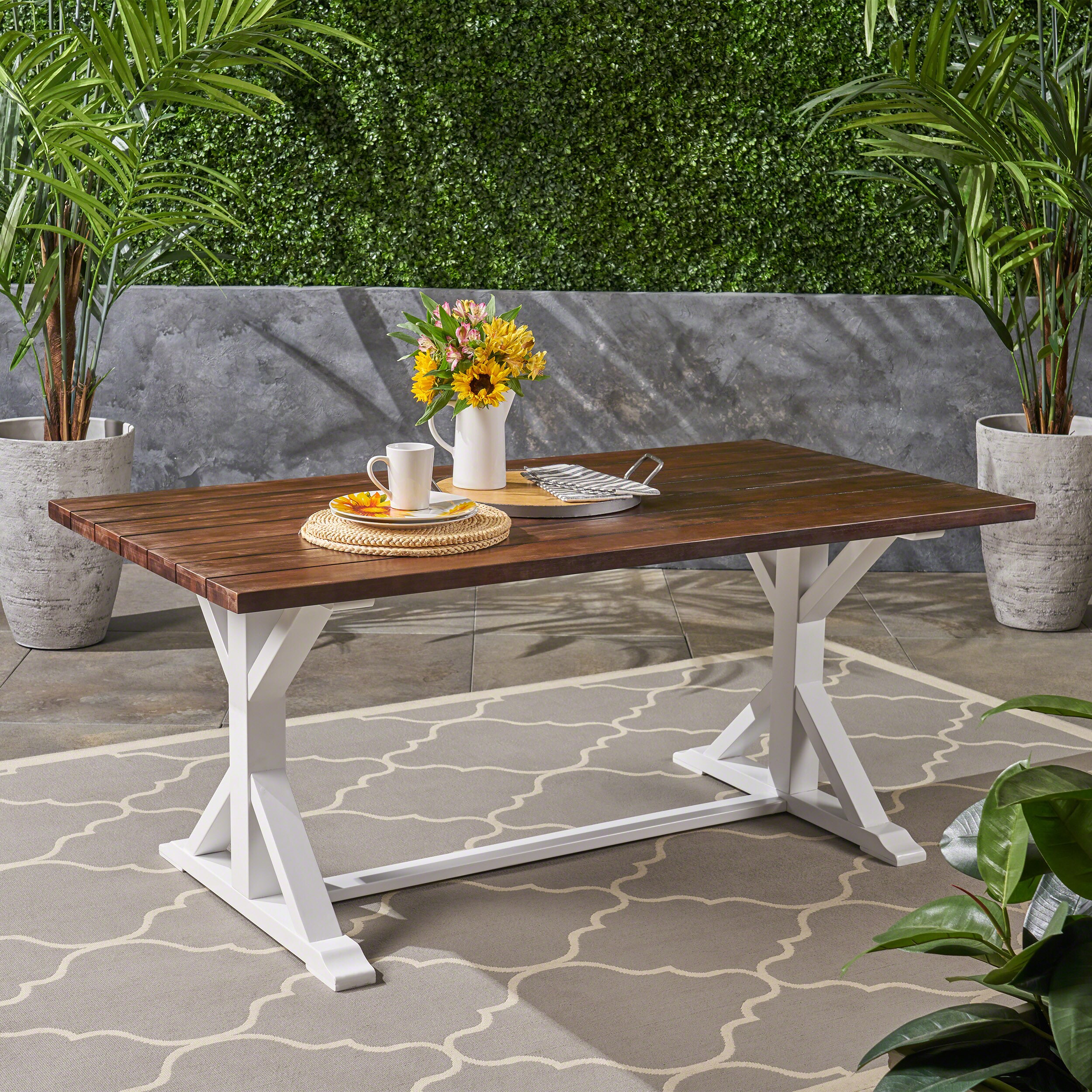 Christopher Knight Home Cassia Outdoor Rustic Farmhouse Acacia Wood ...