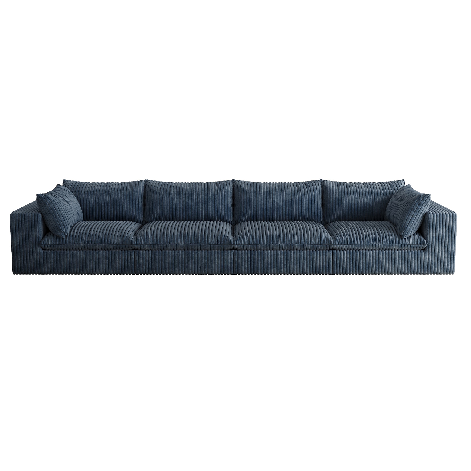 Bybafun 157.6-in W Modern Blue 4-seater Sectional in the Couches, Sofas ...