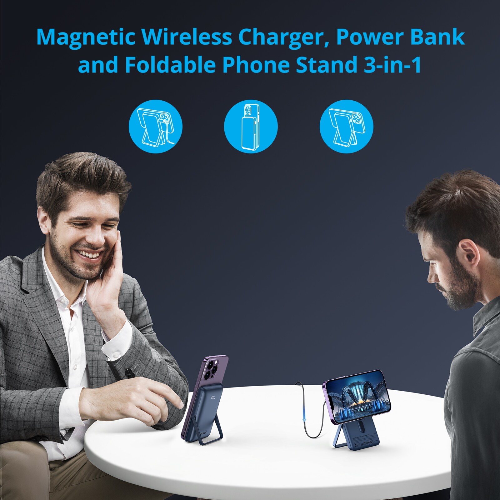 IdealHouse Wireless Portable Charger 10000mAh Mag Safe Compatible Led ...